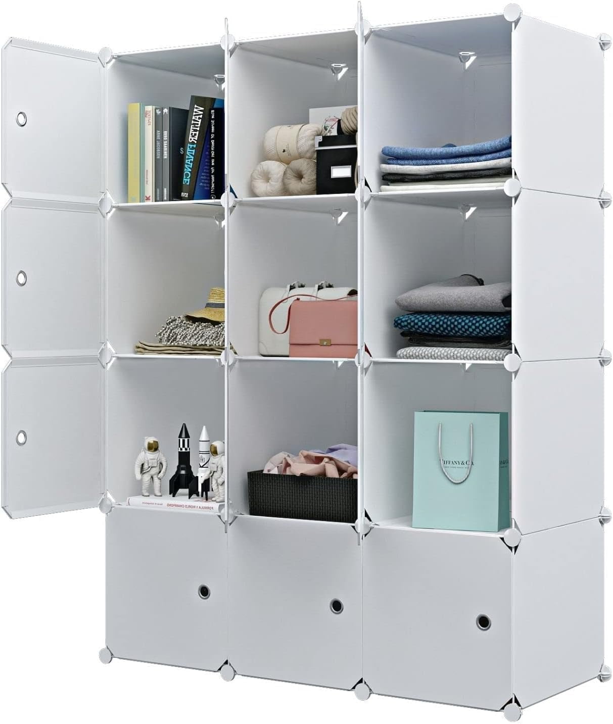 KOUSI Large Cube Storage - 14"x18" Depth (12 Cubes) Organizer Shelves ...