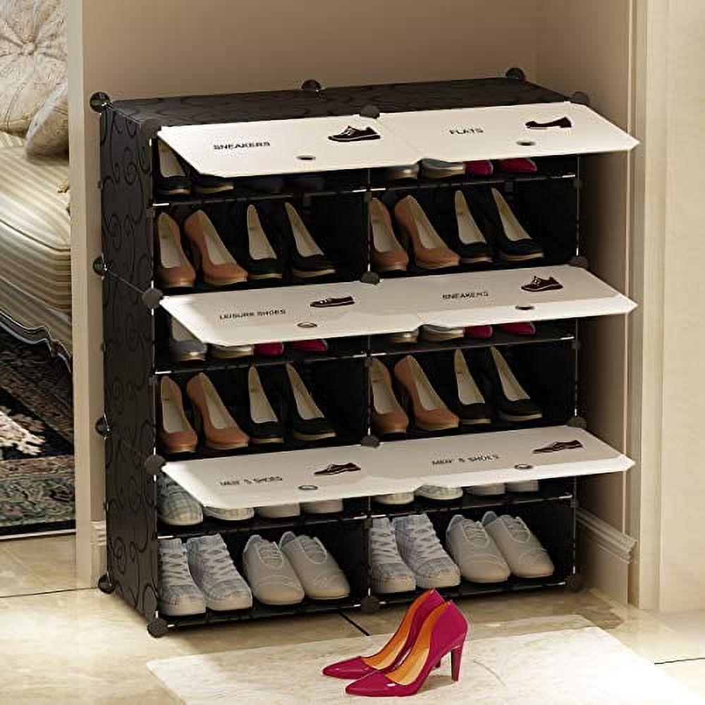 KOUSI Portable Shoe Rack Organizer 24 Pair Tower Shelf Storage Cabinet ...
