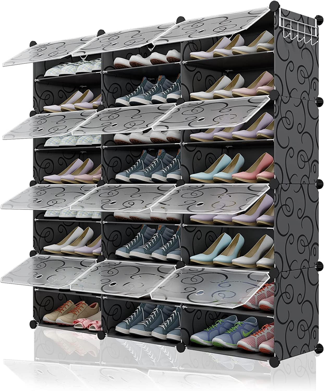KOUSI Portable Shoe Rack Organizer 48 Pair Tower Shelf Storage Cabinet ...