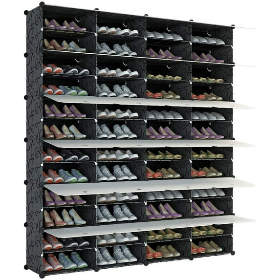 KOUSI Portable Shoe Rack Organizer 96 Pair Tower Shelf Storage Cabinet Stand Expandable for ...