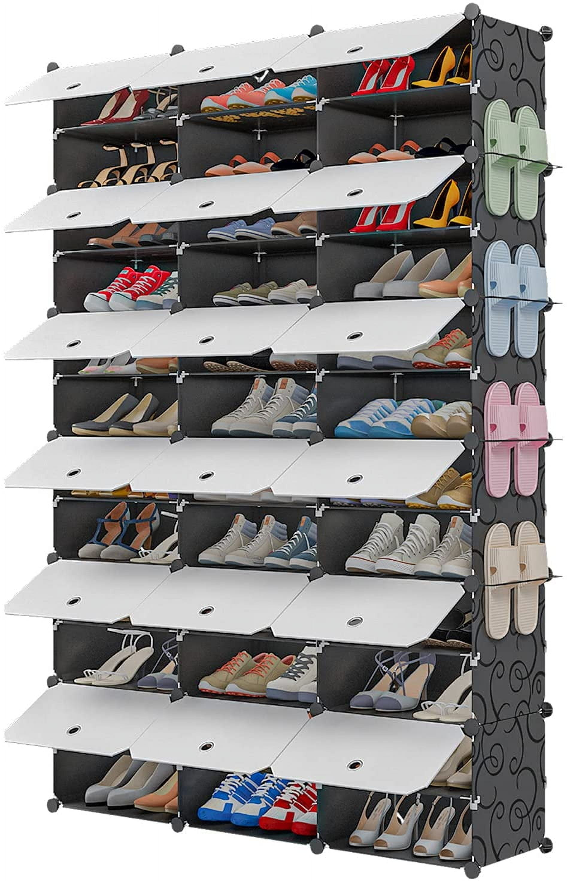 KOUSI Portable Shoe Rack Organizer Tower Shelf Storage Cabinet Stand ...
