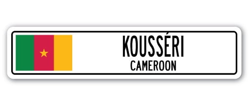KOUSSORI CAMEROON Street Sign Cameroonian flag city country road wall ...