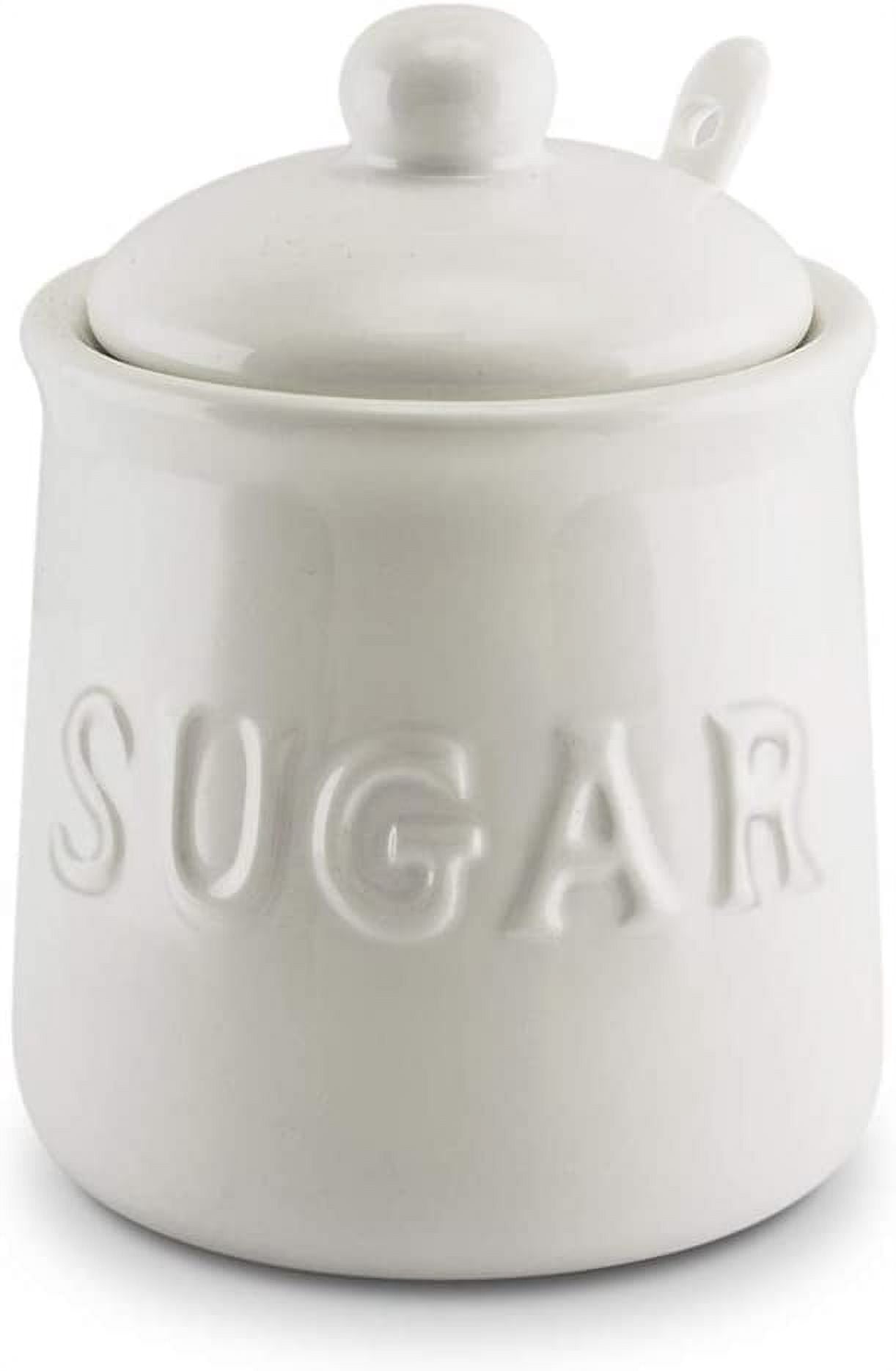 KOVOT 10 oz Ceramic Sugar Jar & Spoon Set | White - Walmart Business ...