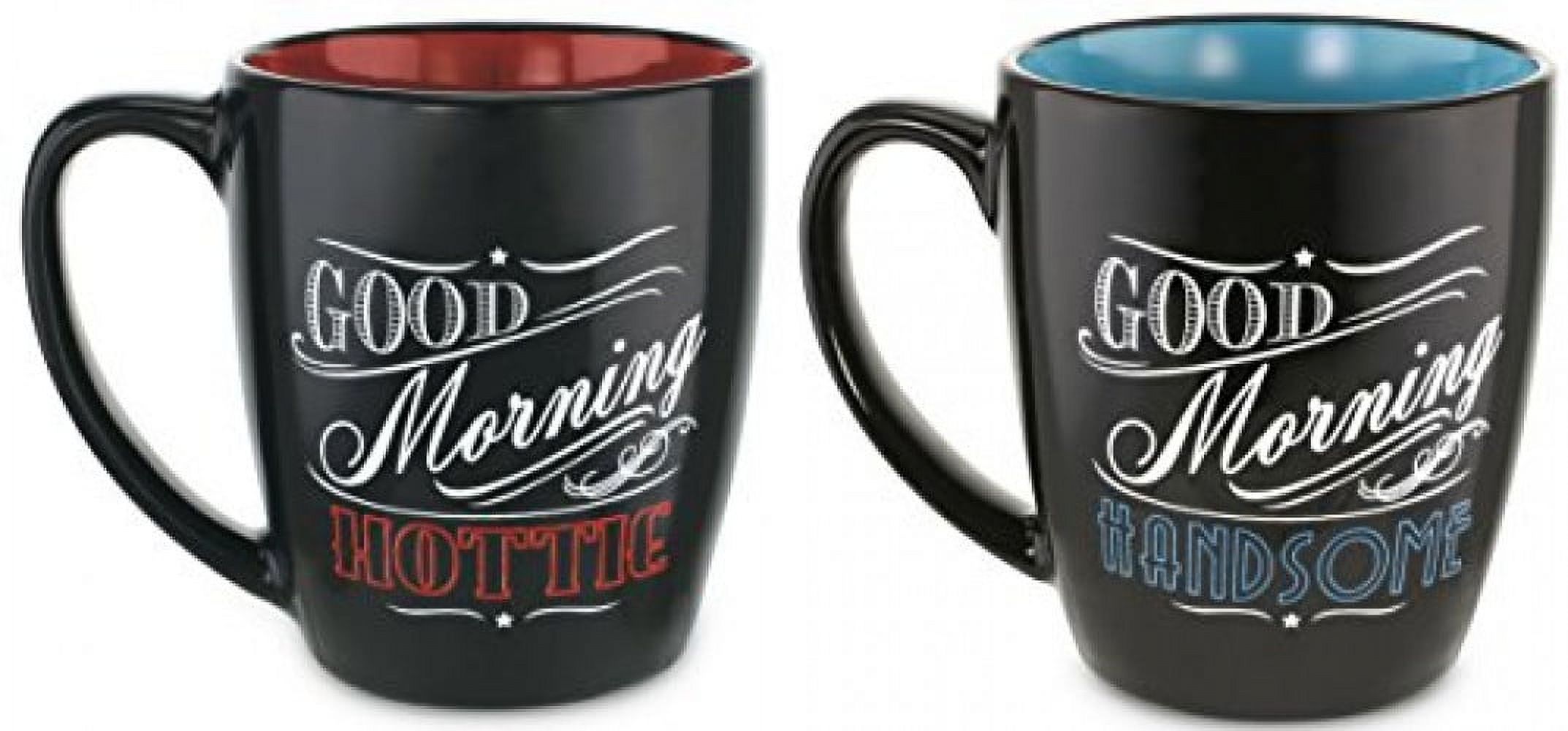 KOVOT 18-Oz Ceramic Good Morning Mugs (Hottie and Handsome Set ...