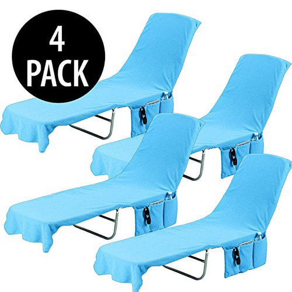 KOVOT 2-in-1 Lounge Chair Towel Cover & Carrier (Blue) - Measures 84"L ...