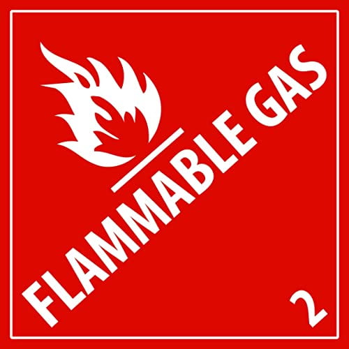 KOVOT - 500 Labels - 4"x4" Flammable Gas DOT (Class 2) Hazardous ...
