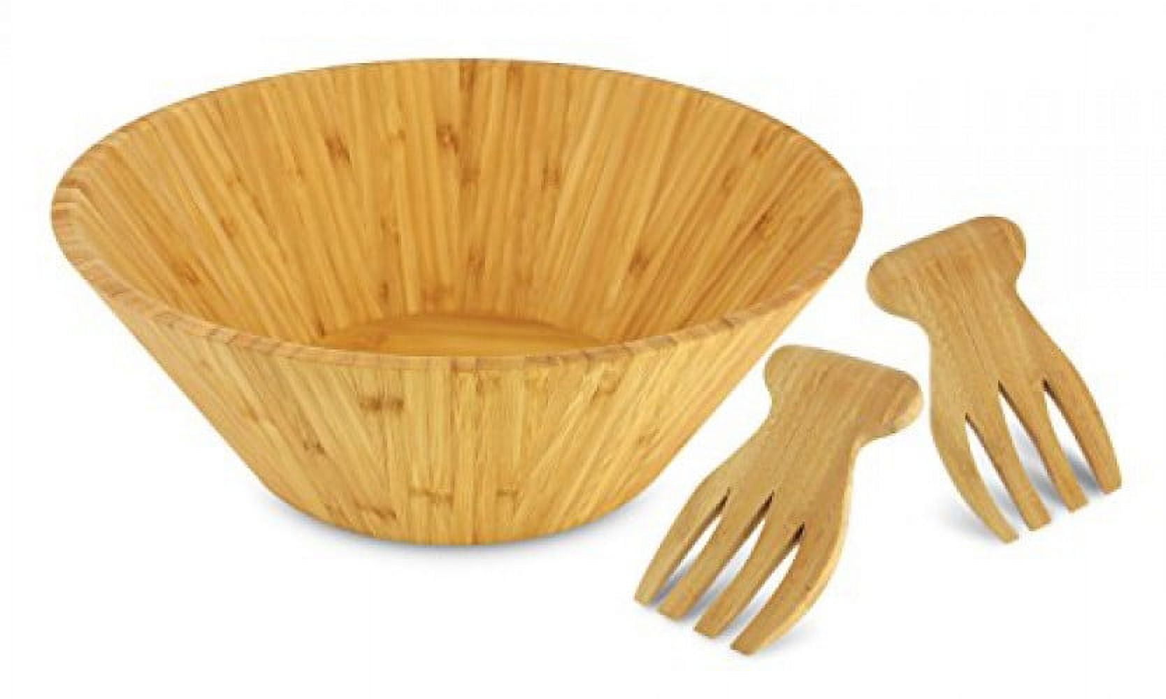 KOVOT Bamboo Salad Bowl and Salad Hands Set - Walmart.com