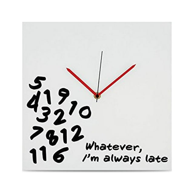 KOVOT "I'm Always Late" Wall Clock - 12" x 12" - Walmart.com