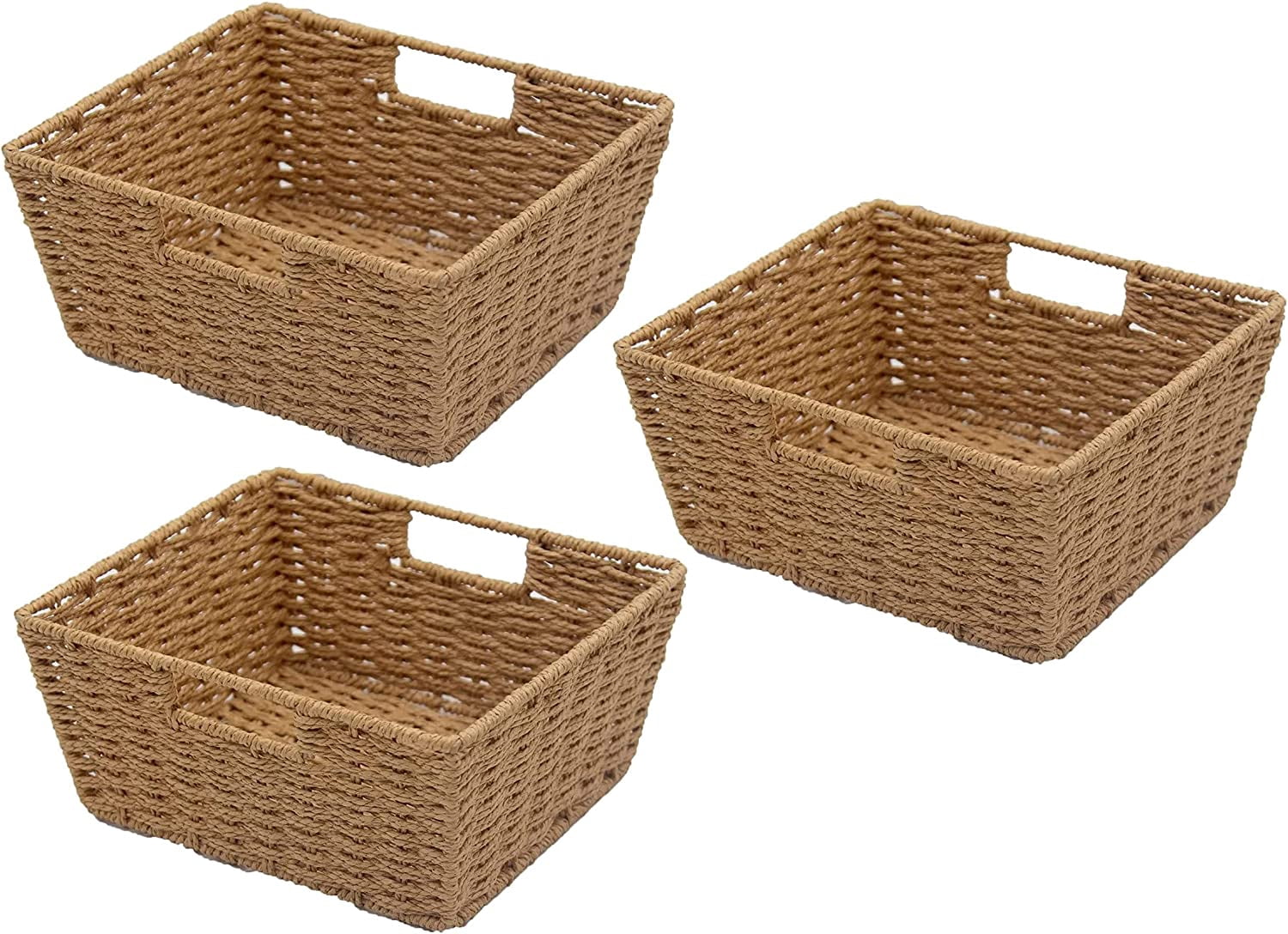 KOVOT Woven Storage Baskets with Carry Handles, Home Decorative Set - 9 ...