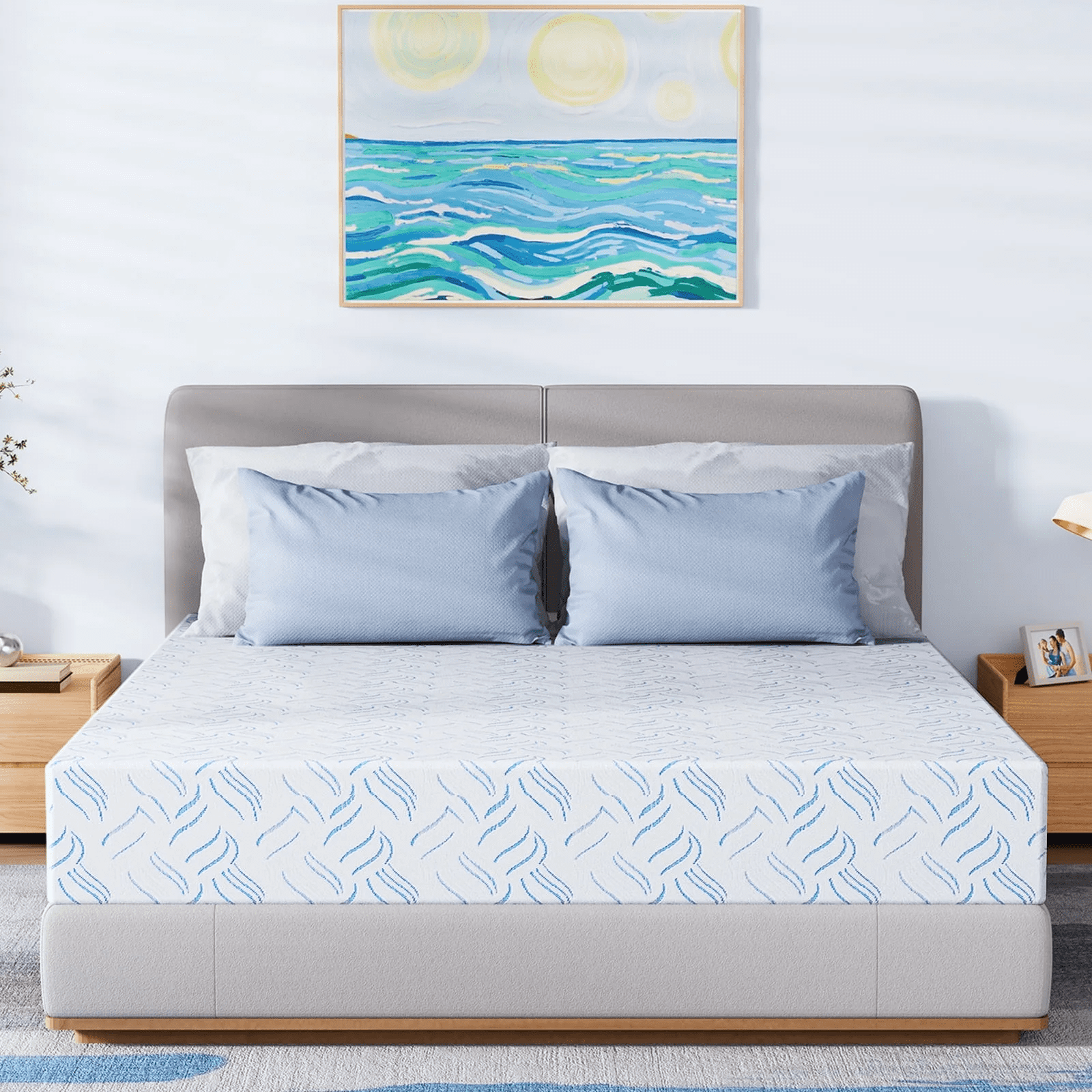 KOW 14 inch King Size Memory Foam Mattress in a Box,Medium,Euro Top ...