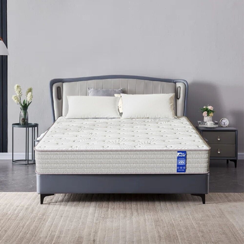 KOW® 12 inch King Size Hybrid Mattress, Medium Firm, Gel Memory Foam, 5 ...