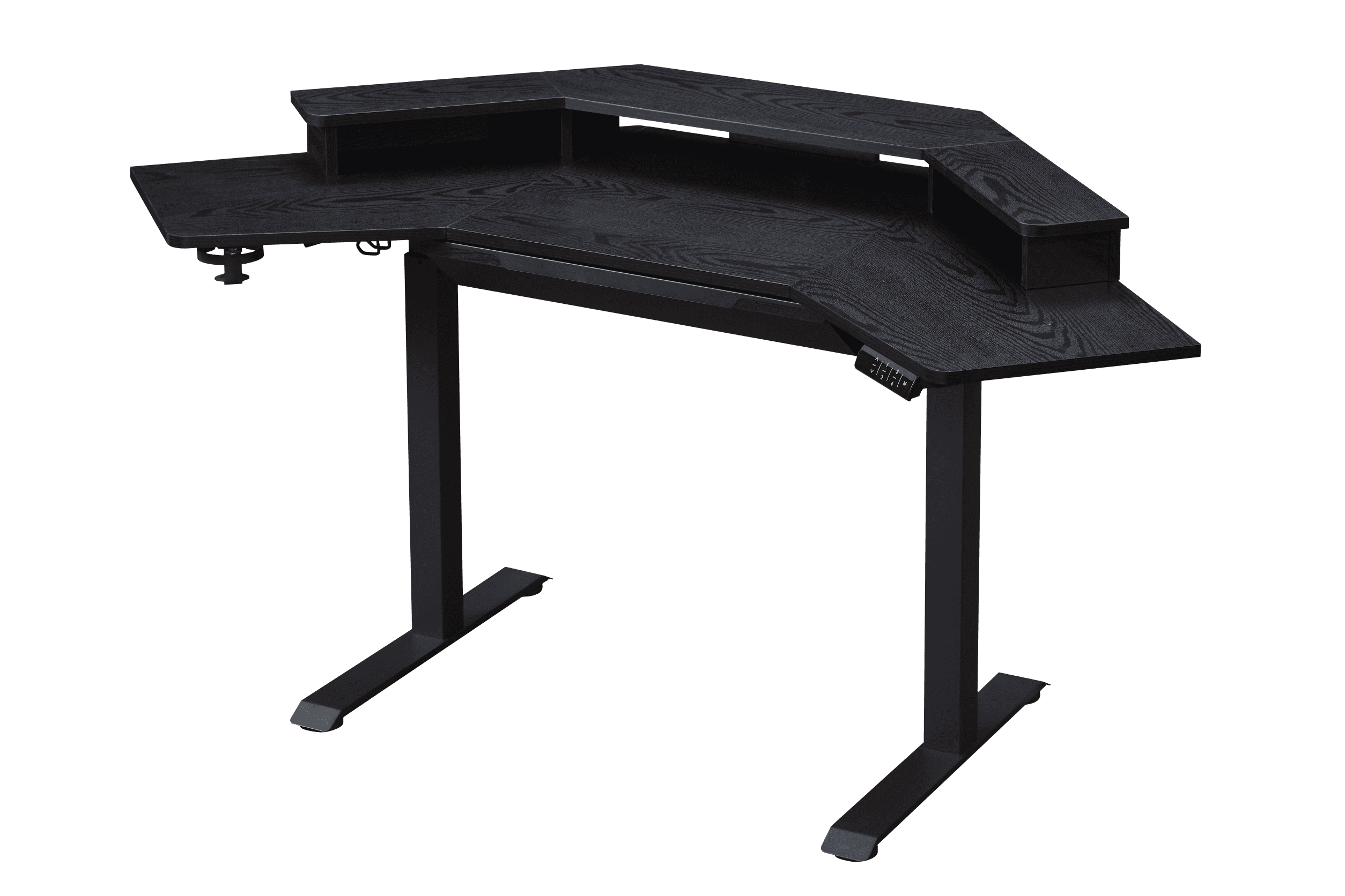 KOWO K314 Corner Electric Height Adjustable Standing Desk with Hutch and Drawer, Black - Walmart.com