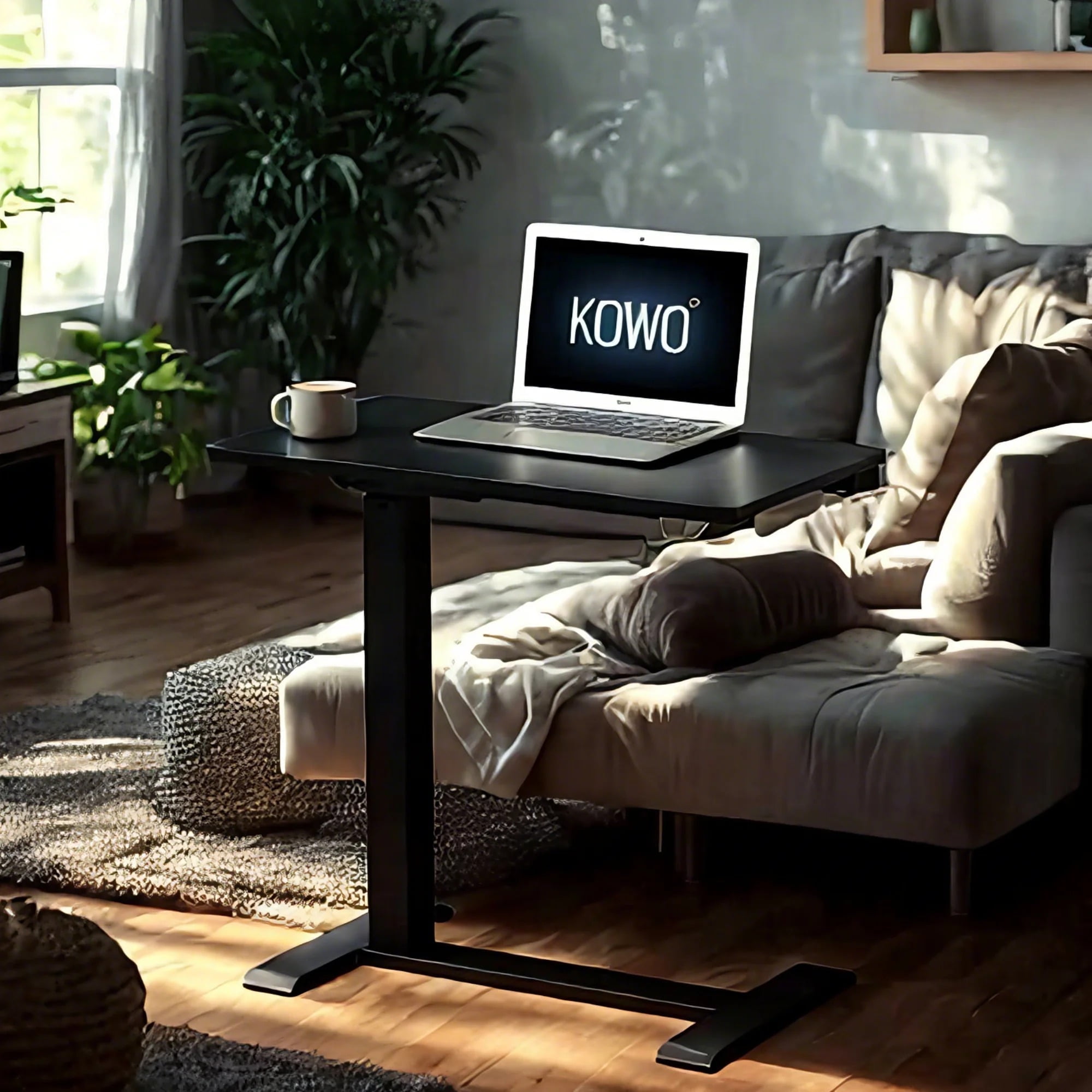 KOWO Modern Black Wood and Metal Adjustable Shelves End Table, 1 Piece - Walmart.com