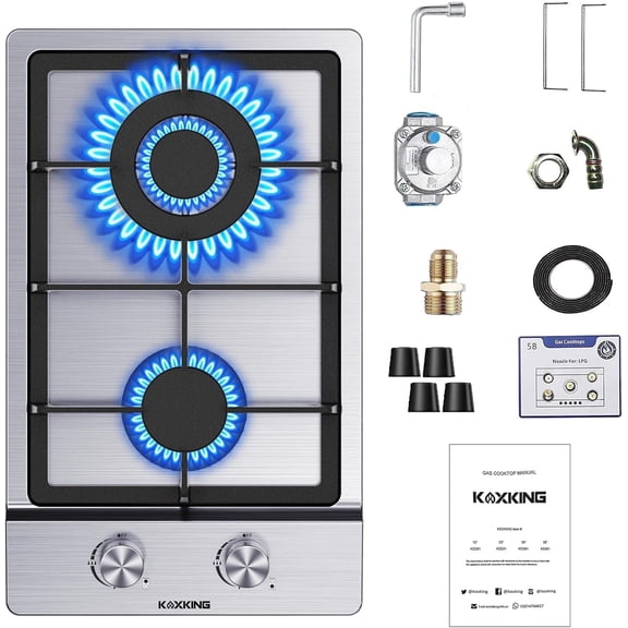 KFFKFF 36-Inch Gas Cooktop with 5 Burners, 38300 BTU Stainless Steel ...