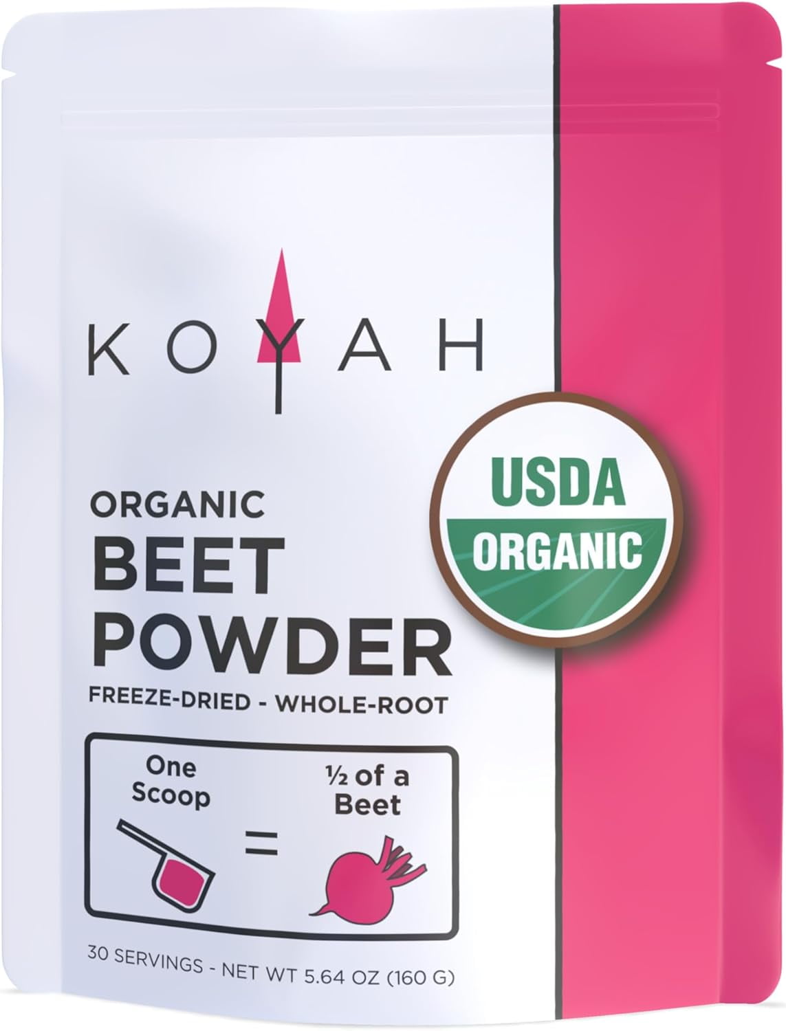 KOYAH - Organic USA Grown Beet Powder (1 Scoop = 1/2 Beet): 30 Servings ...