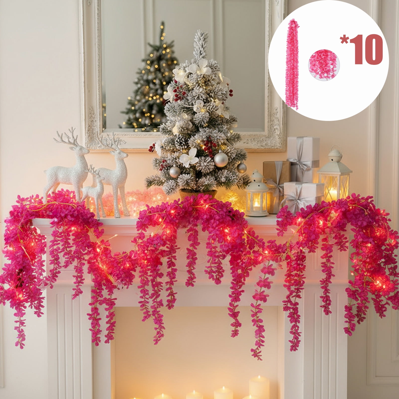 KOYPTL 10 Pack Christmas Artificial Garland Decorations Outdoor,40 Inch ...