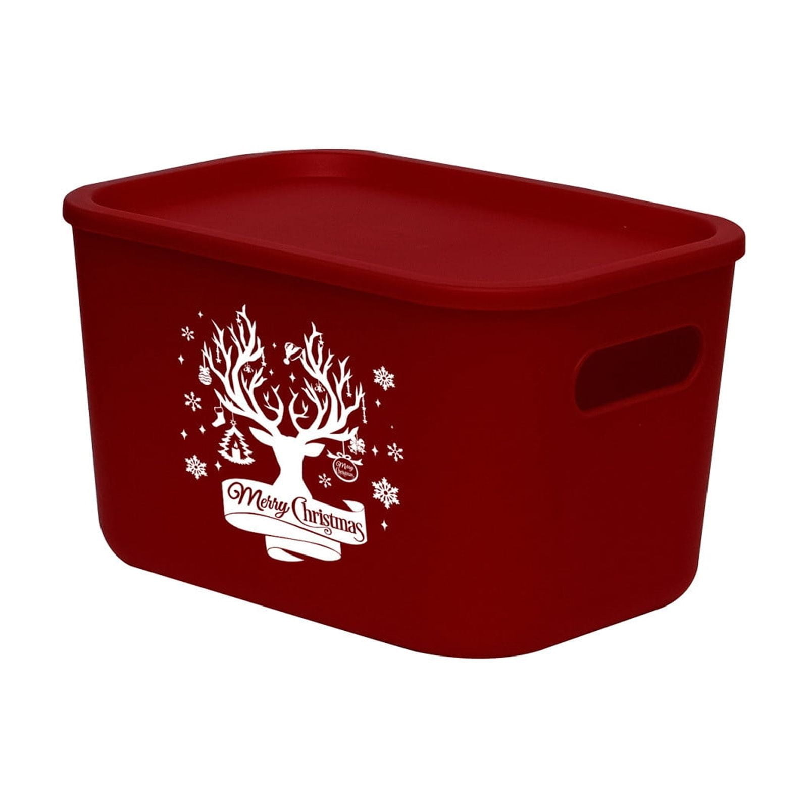 KOYPTL 10 inch-Christmas Storage Box with Lid & Handles,Stackable ...