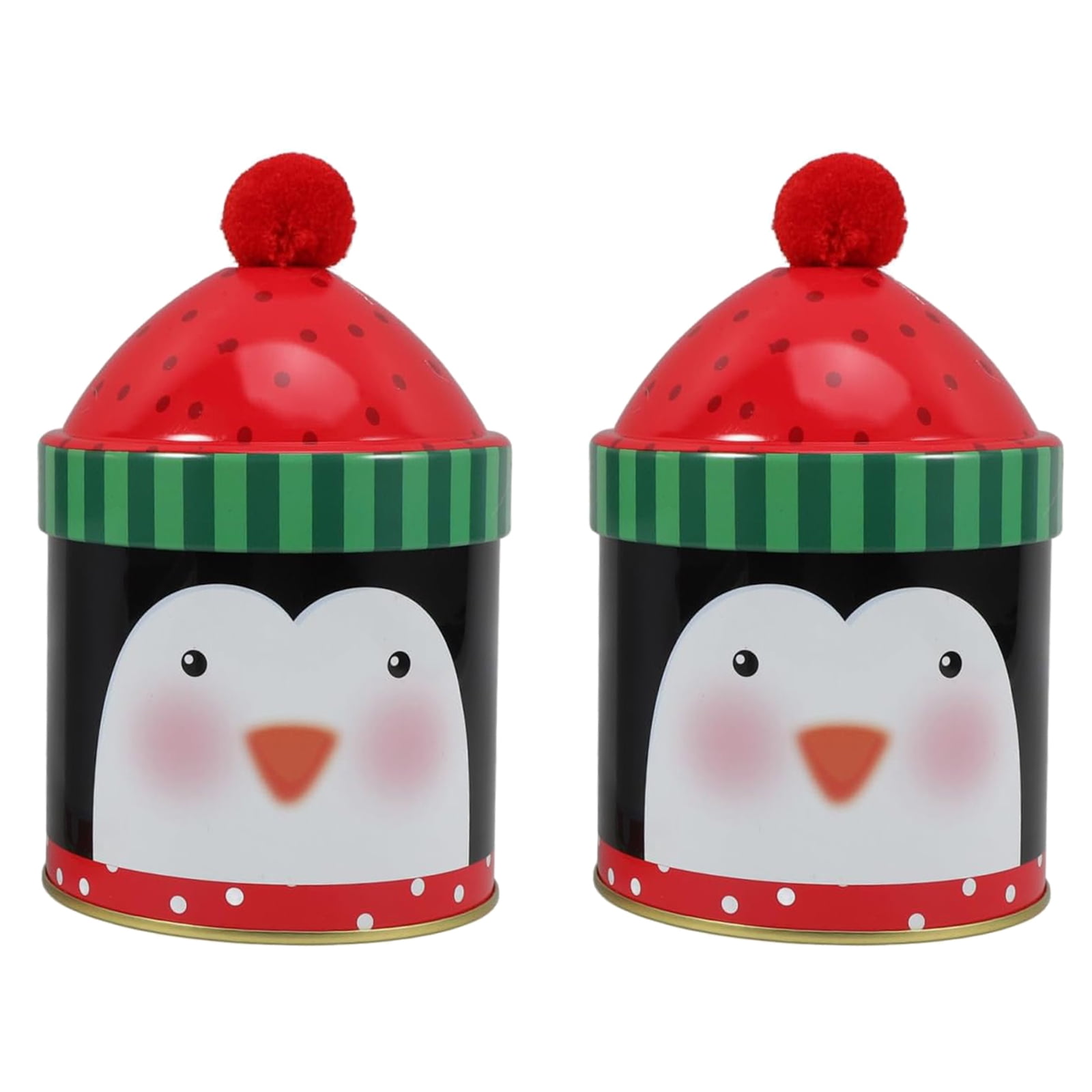 KOYPTL 2 Pcs Christmas Storage Box for Candy Metal Cookie Tins with ...