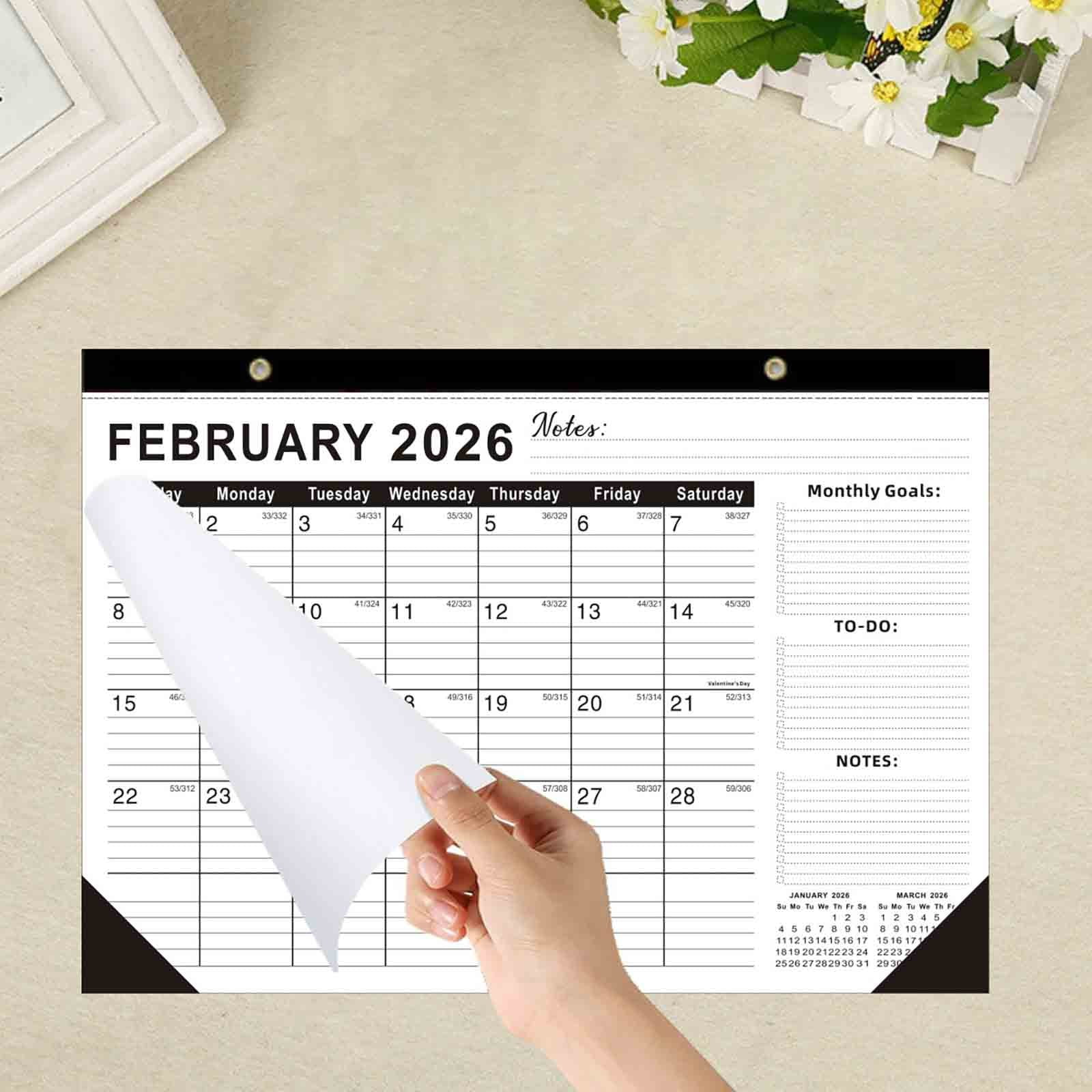 KOYPTL 26-27 Wall Calendar for Home Office,18 Months Twin Binding ...