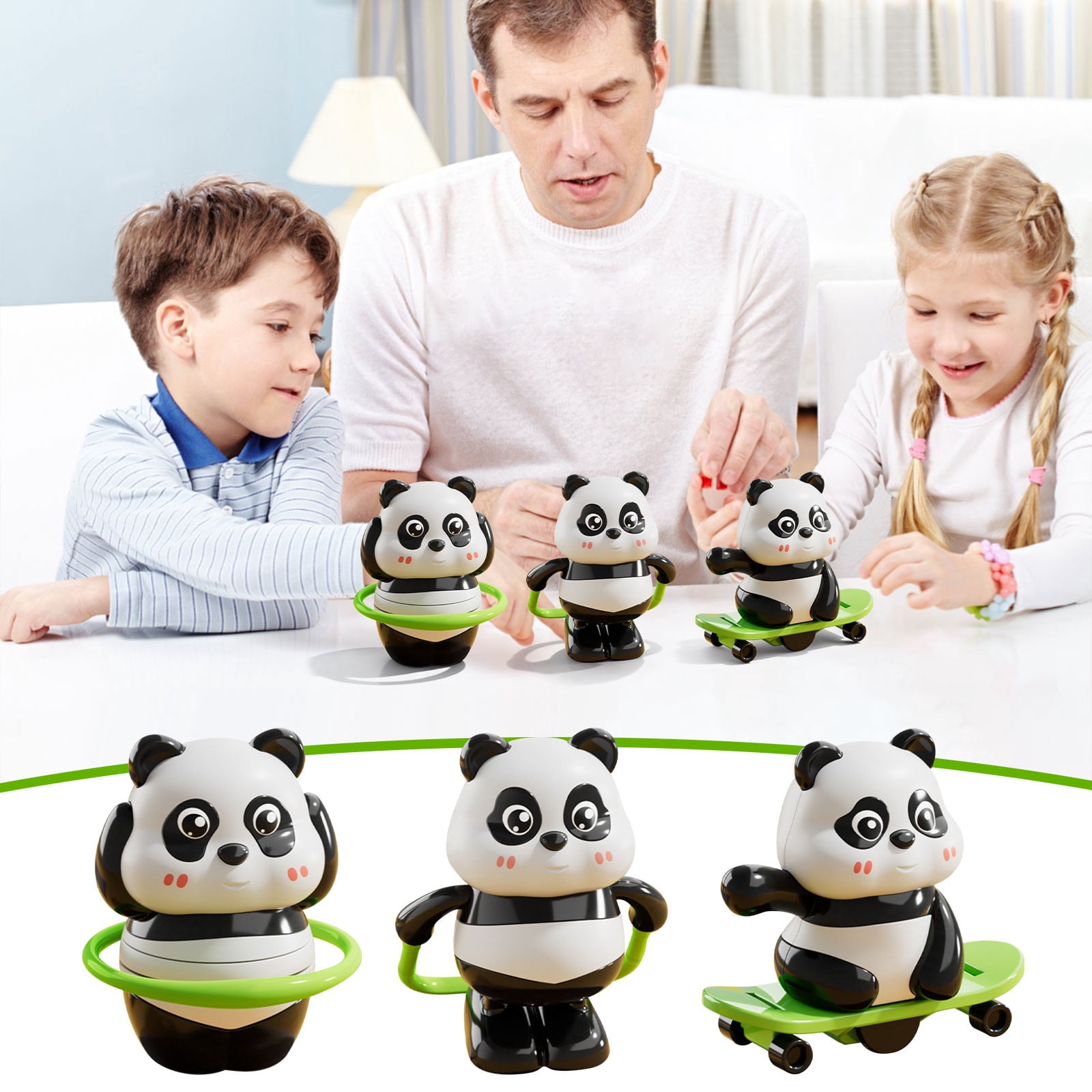 KOYPTL 3 Pack Wind-Up Toys Set for Toddlers Ages 3+,Sports Panda Toy ...