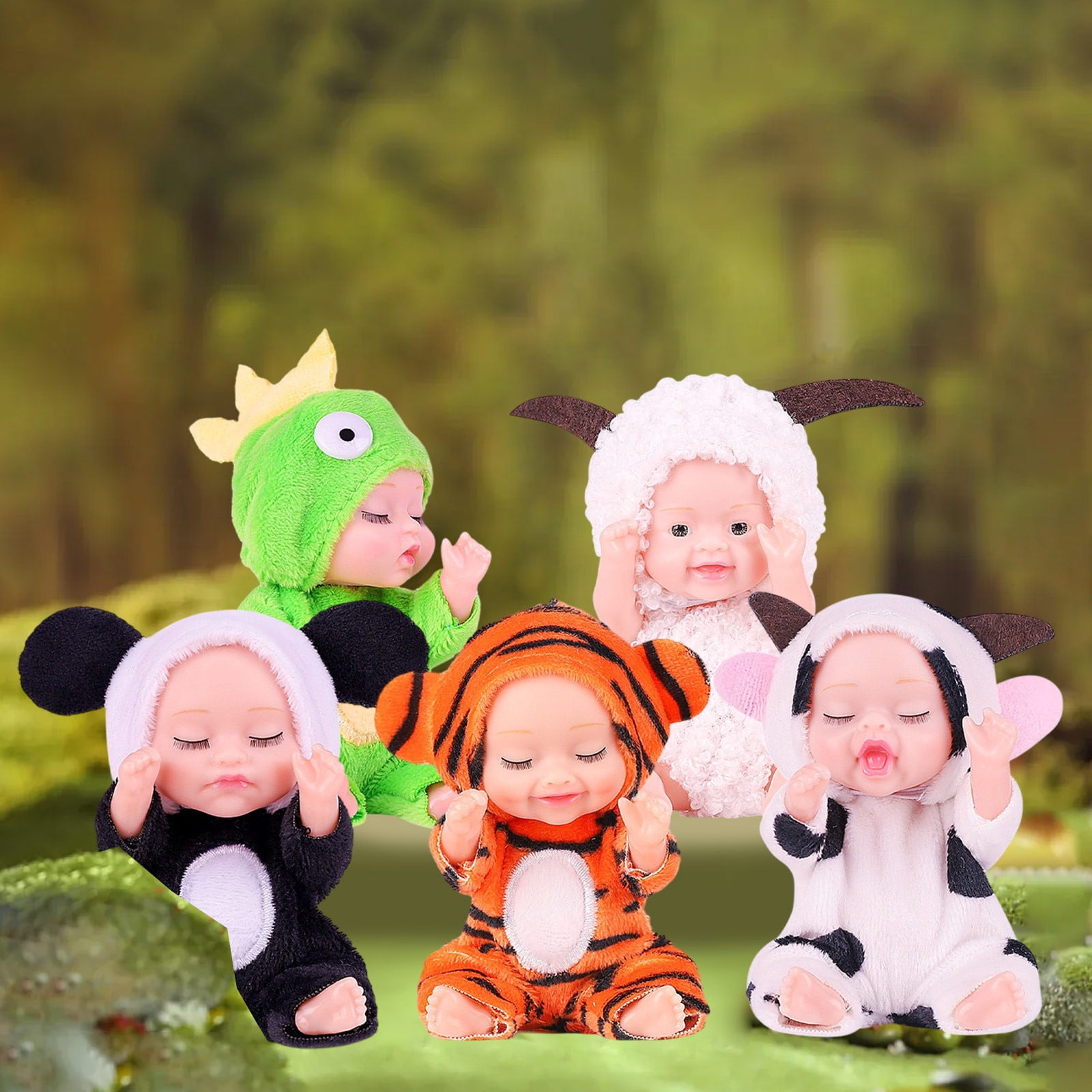 KOYPTL 5 Inch Mini Baby Dolls Set for Toddlers,5pcs Realistic Baby ...