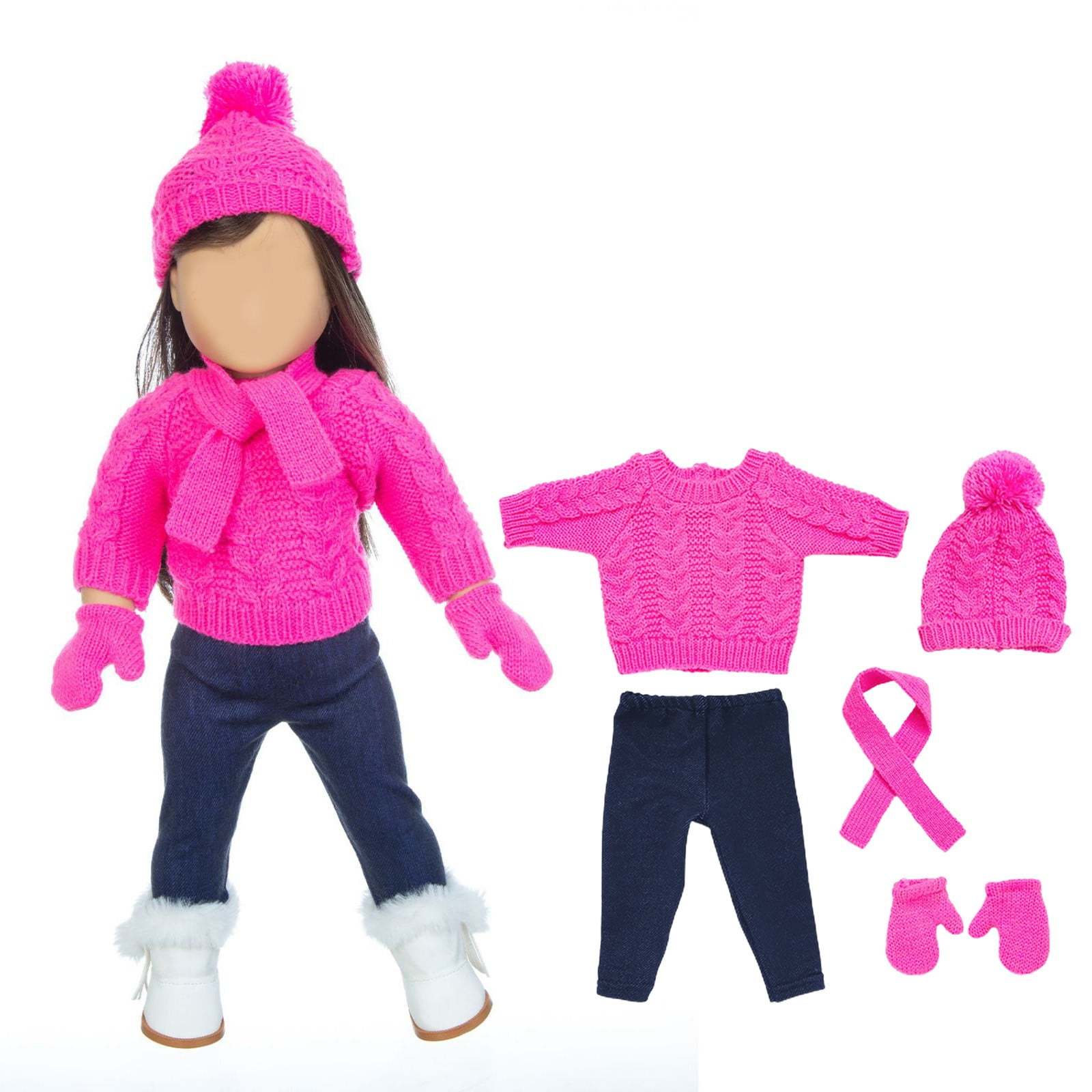 KOYPTL 5pcs Christmas 18 Inch Winter Baby Doll Clothes Set for Girls ...