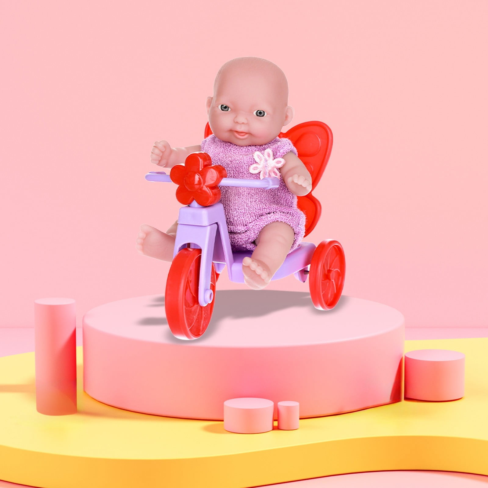 KOYPTL 6 Inch Mini Reborn Baby Doll Toy Set For Toddlers 1-3,Newborn ...