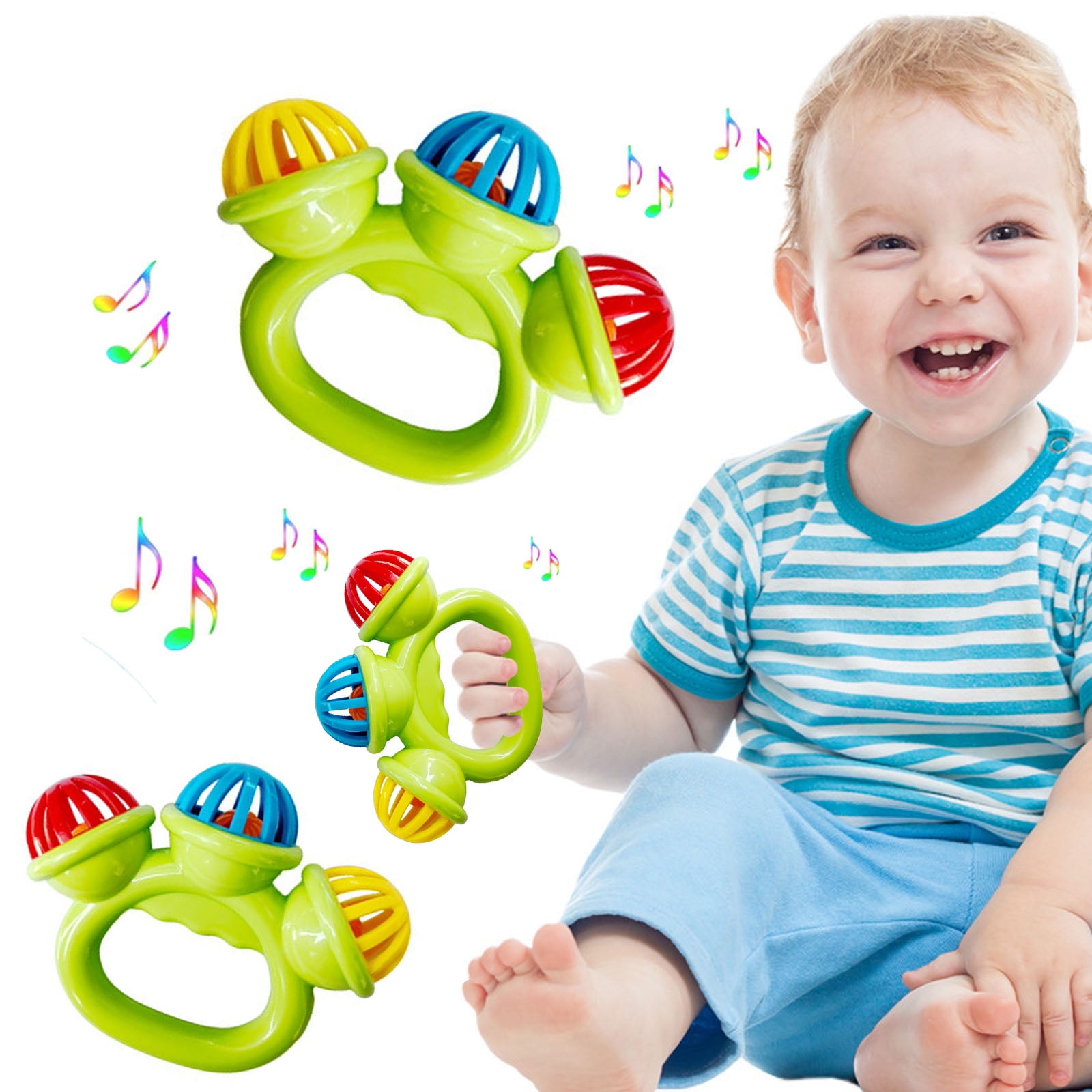 KOYPTL Baby Rattle Toys Set for Newborns Teethers 0-6 4-12 Months ...