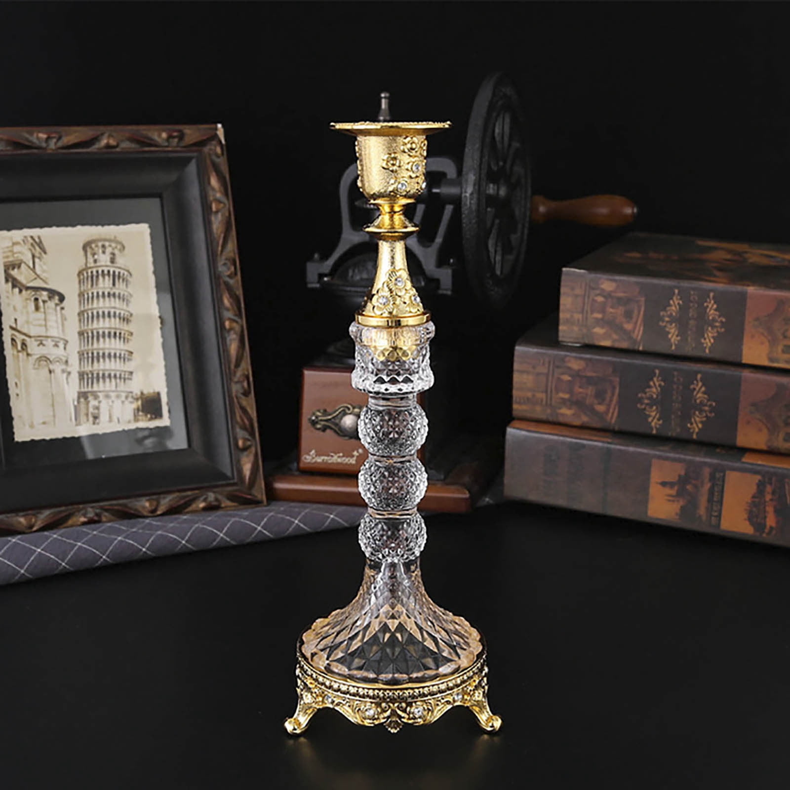 KOYPTL Candle Metal Candelabra,Retro Embossed Candle Holder for Taper ...