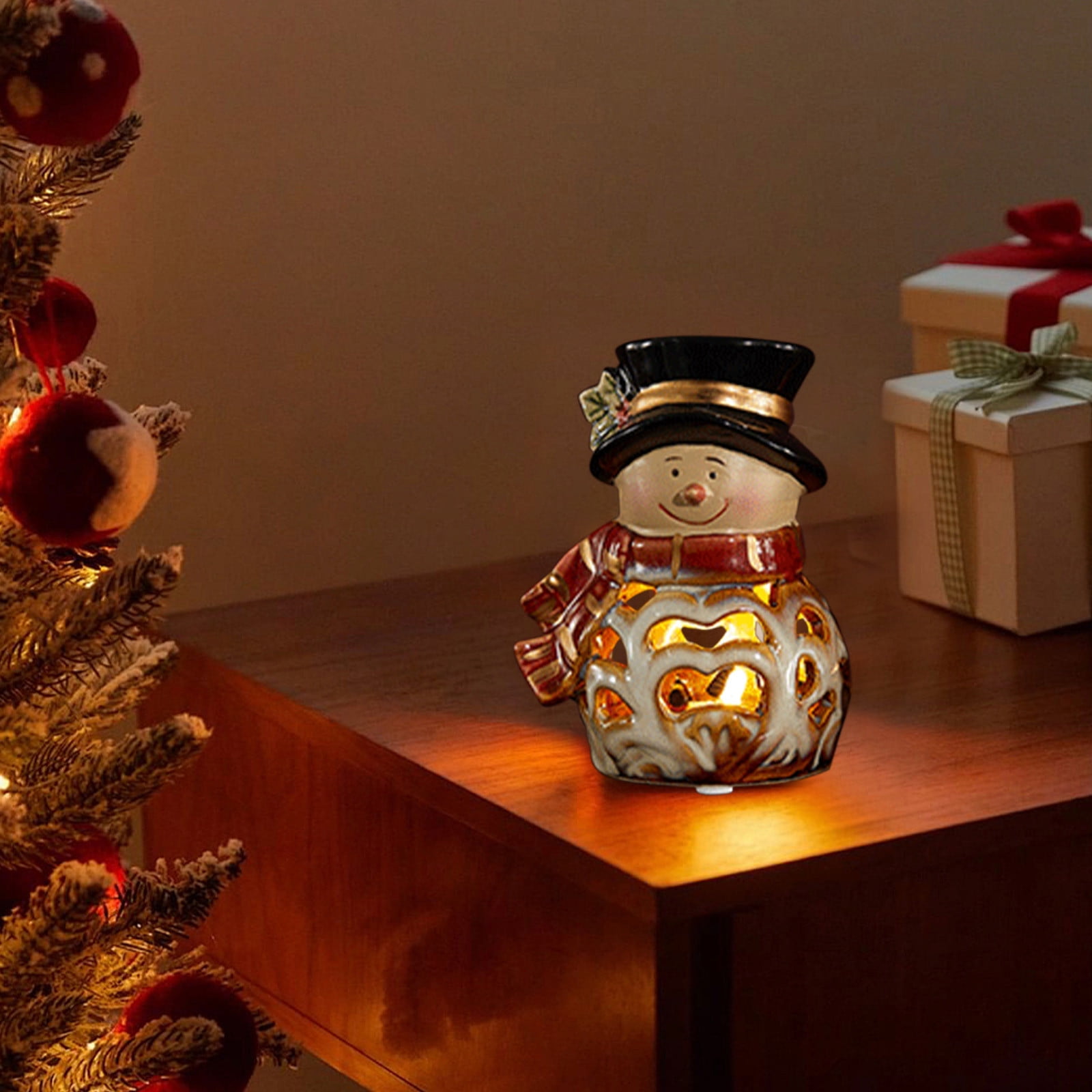 KOYPTL Christmas Ceramic Light with Lampshade,Electronic Colorful ...
