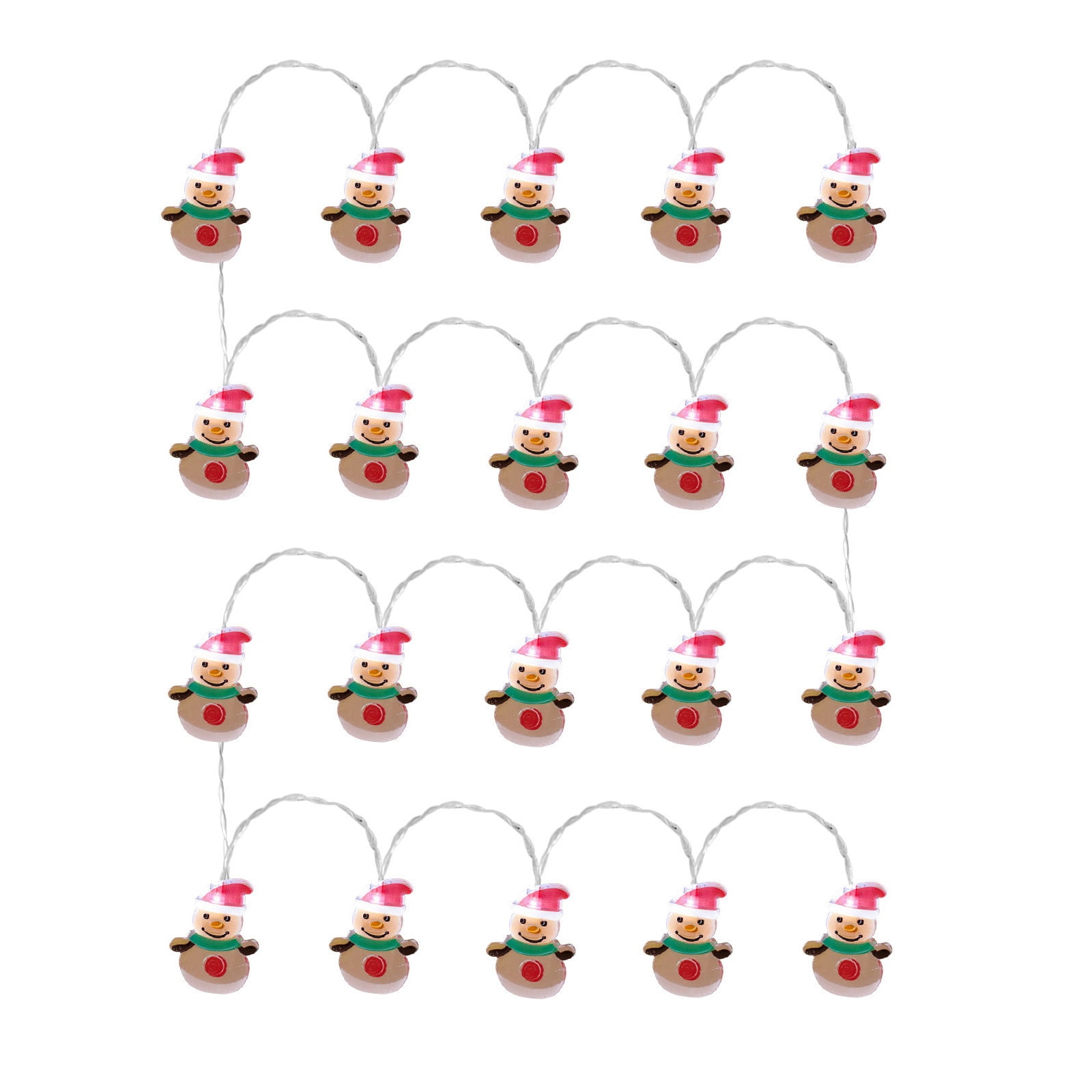 KOYPTL Christmas Ornaments String Lights with Snowman Shaped-20 LED ...