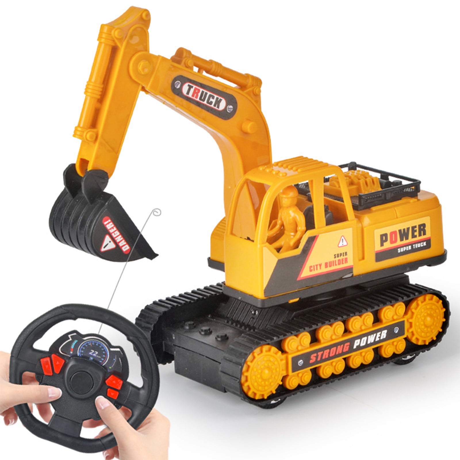 KOYPTL Excavator Remote Control Excavator Toy for Boys Aged 3+ Years ...
