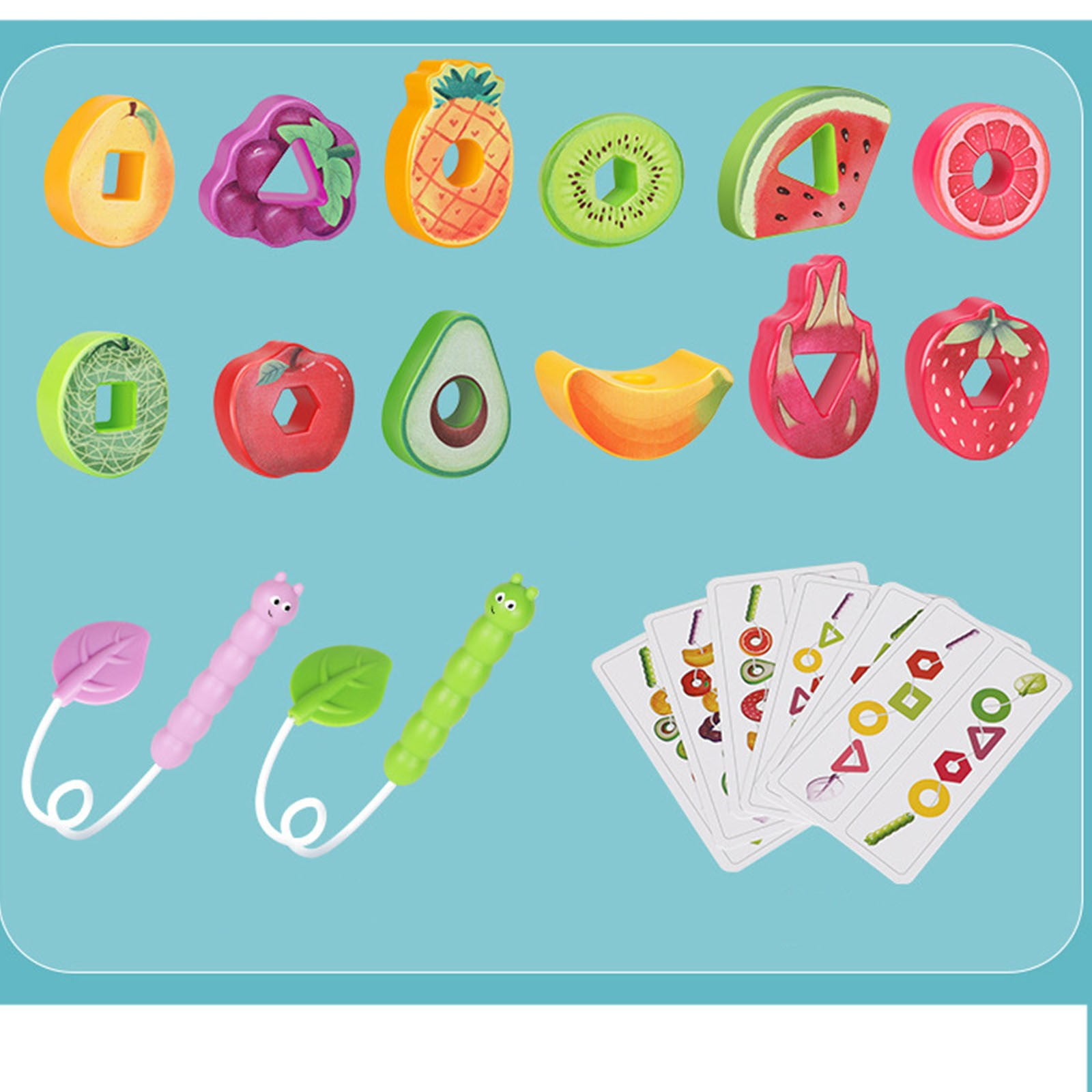 KOYPTL Fruit Threading Lacing Toys for Toddlers Kids Preschool Ages 3 4 ...