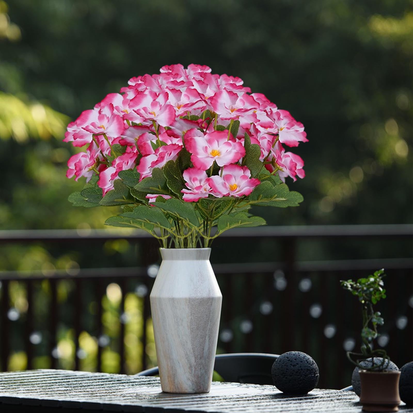 KOYPTL Geranium Artificial Flowers,Real Touch Silk Geranium Bouquet ...