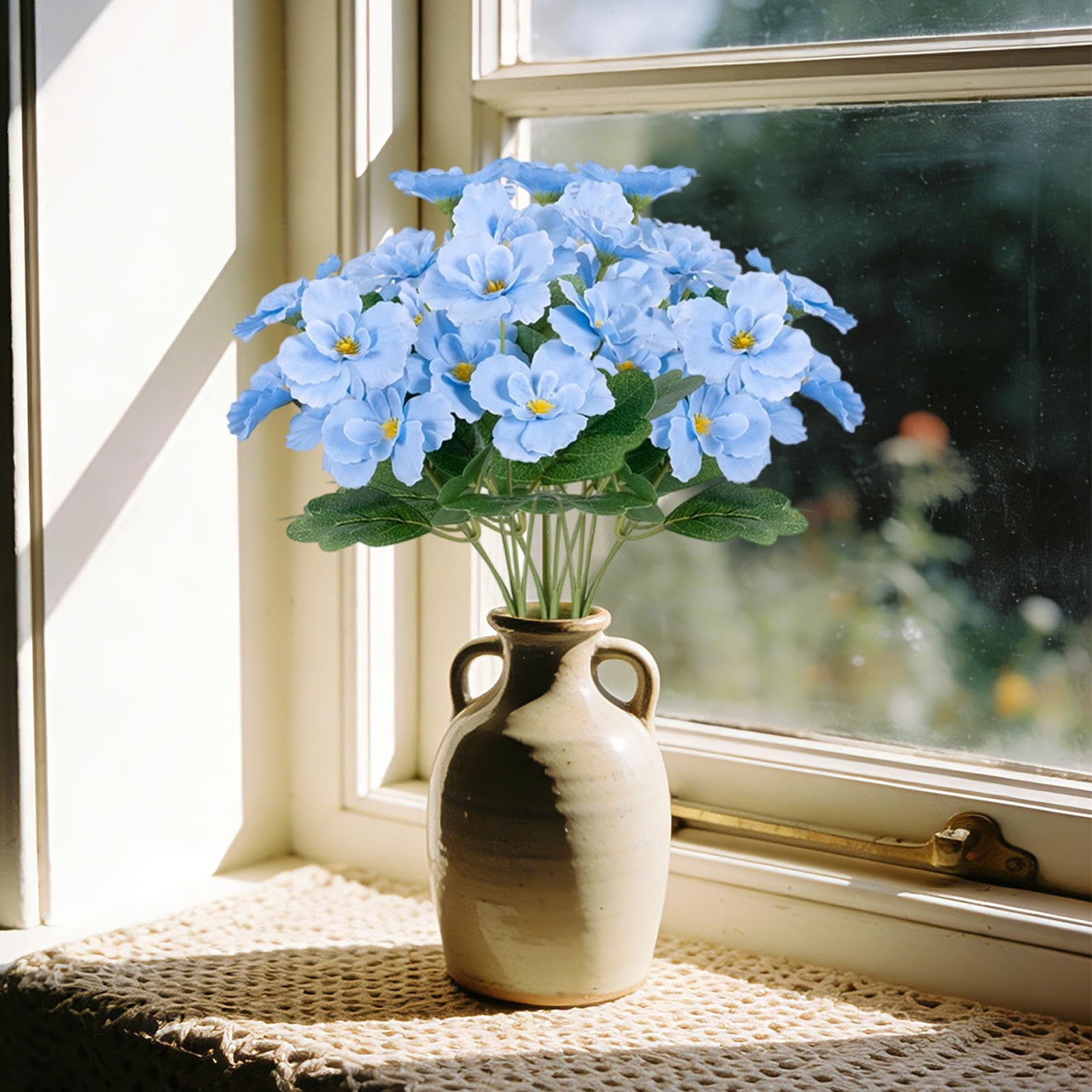 KOYPTL Geranium Artificial Flowers,Real Touch Silk Geranium Bouquet ...