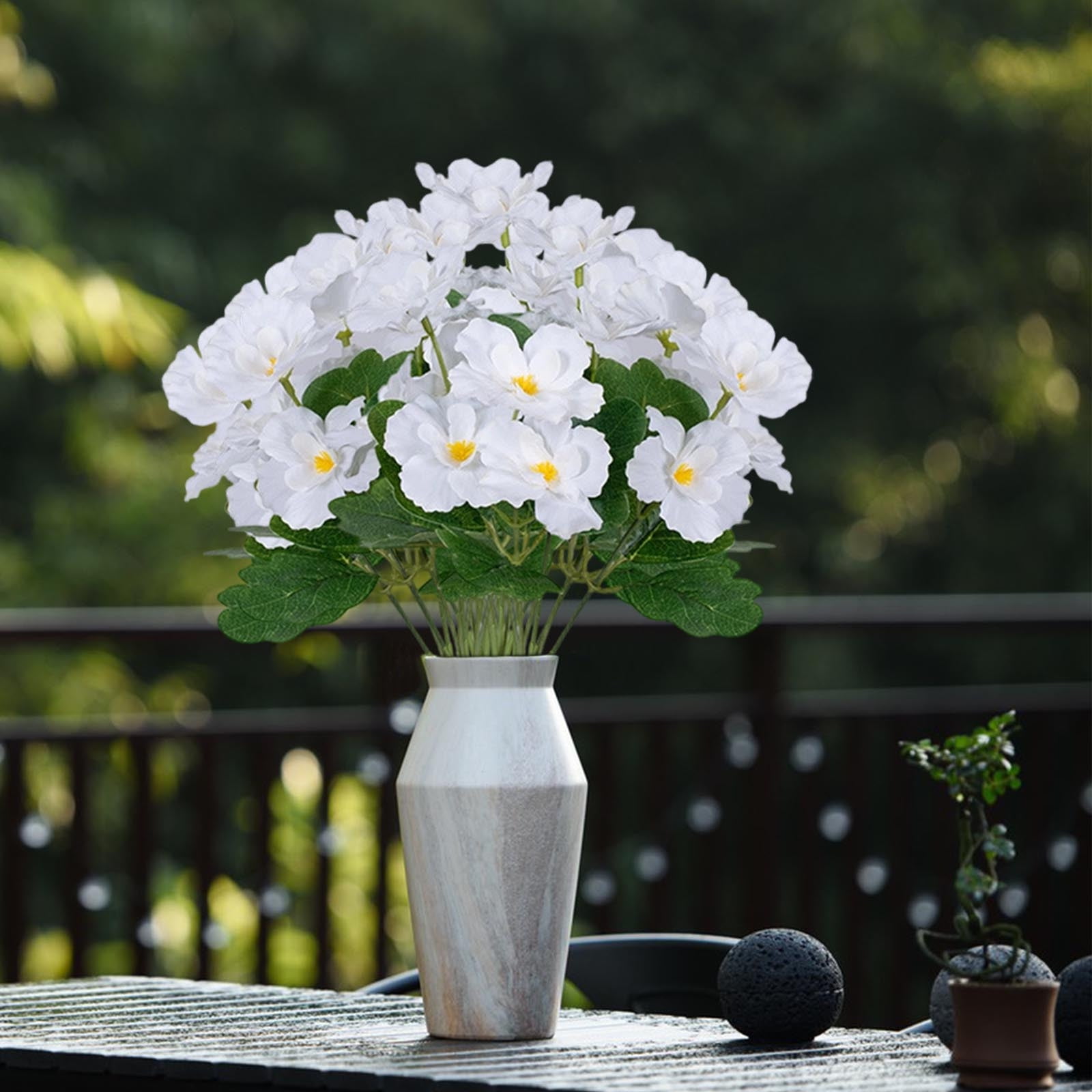 KOYPTL Geranium Artificial Flowers,Real Touch Silk Geranium Bouquet ...