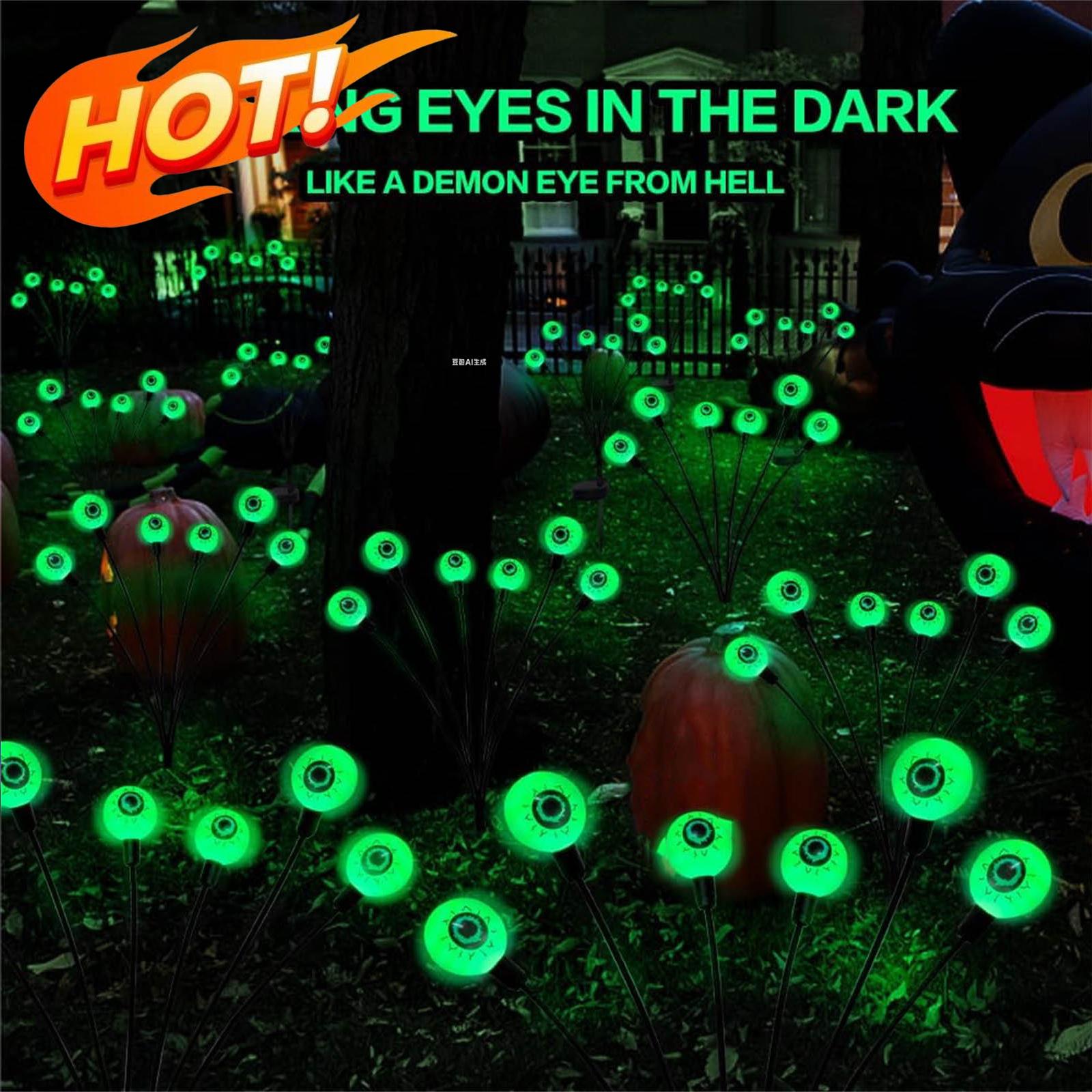 KOYPTL Halloween Decorations Outdoor Solar Scary Eyeball Lights ...