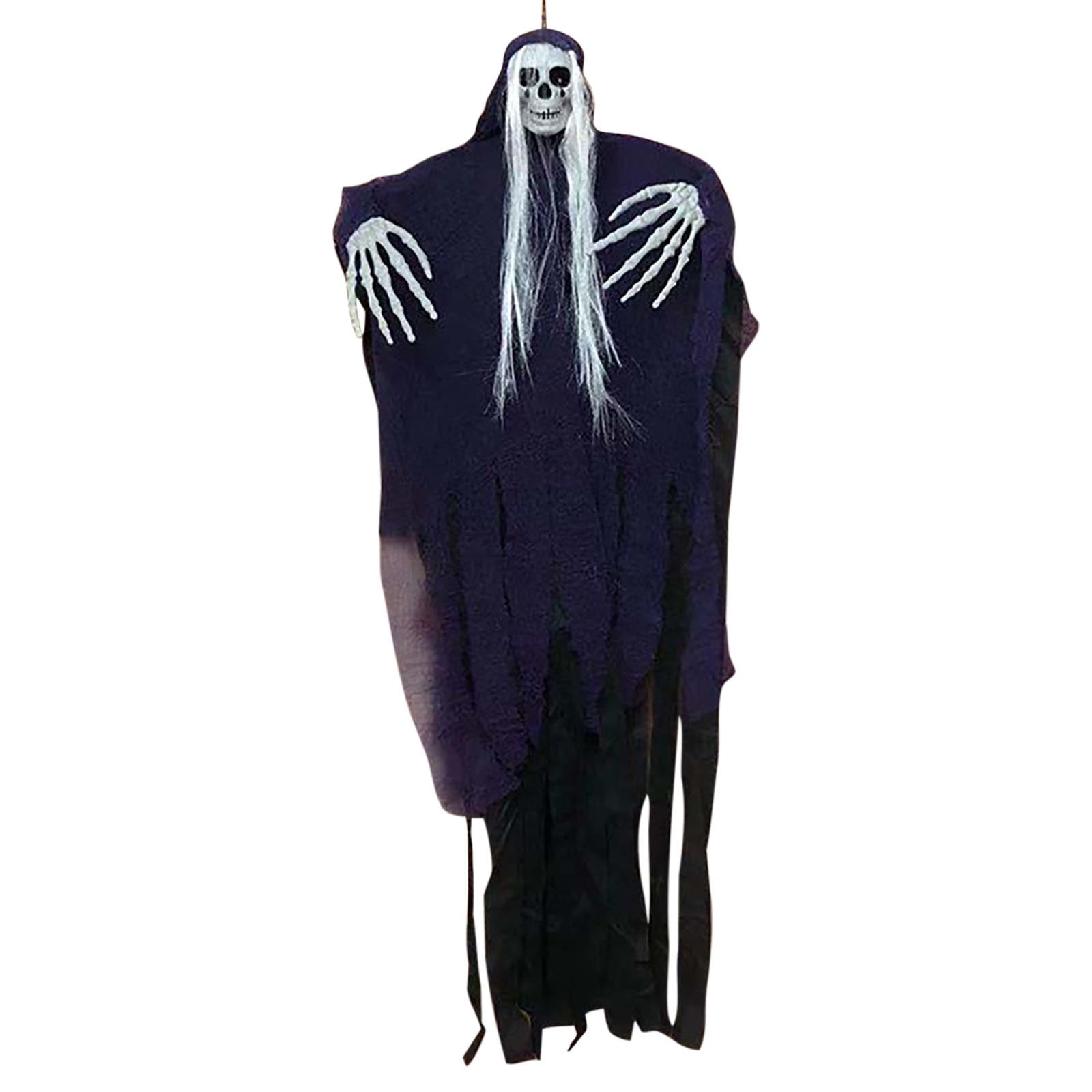 KOYPTL Hanging Halloween Skeleton Ghosts Decorations,34*37 Inch Grim ...