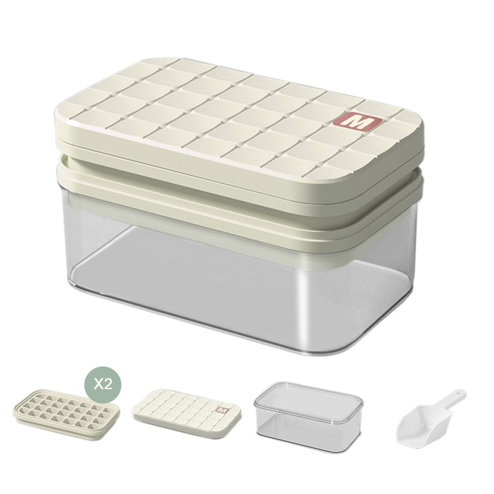 KOYPTL Homemade Ice Block Cube Tray,Press-Type 28 Grids Ice Ball Maker ...