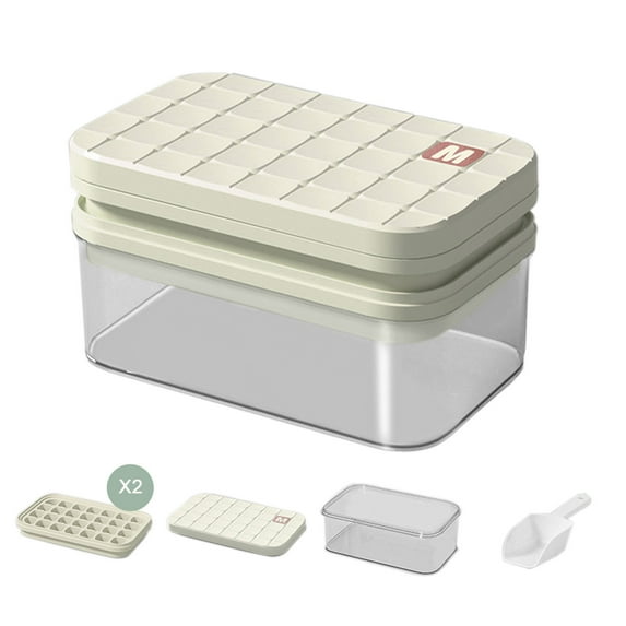 KOYPTL Homemade Ice Block Cube Tray,Press-Type 28 Grids Ice Ball Maker ...