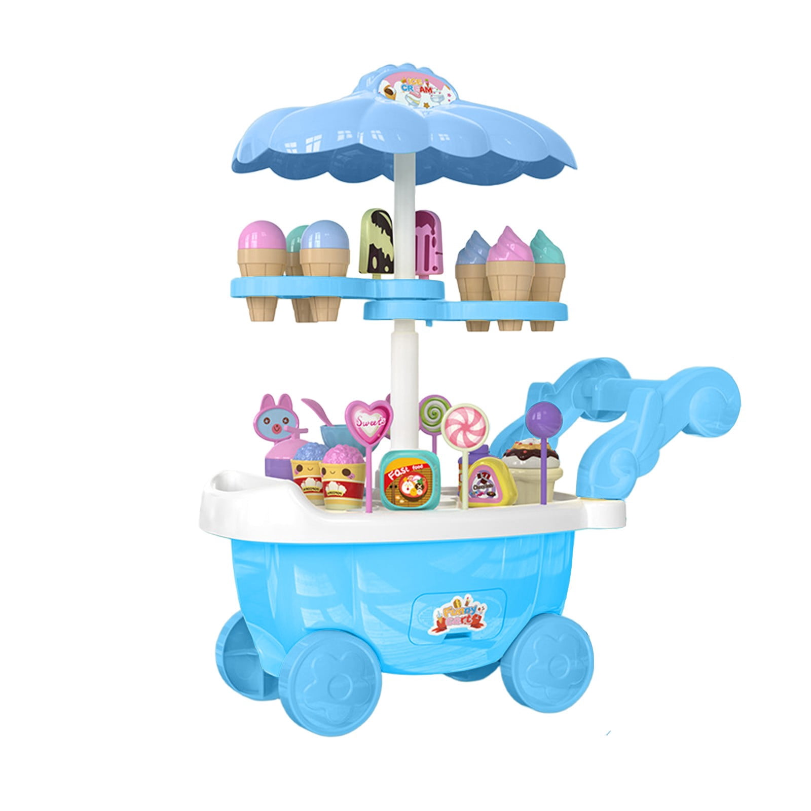 KOYPTL Ice Cream Cart Toy Play Set for Kids, Baby Toys Pretend Play Ice ...
