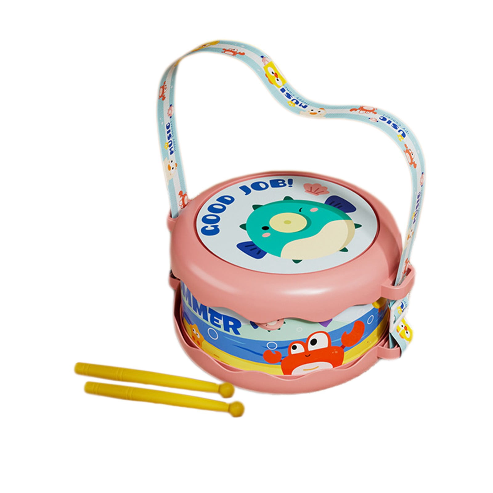 KOYPTL Kids Drum Toys For Toddlers 1-3 Years Old,Cute Min Cartoon Waist ...