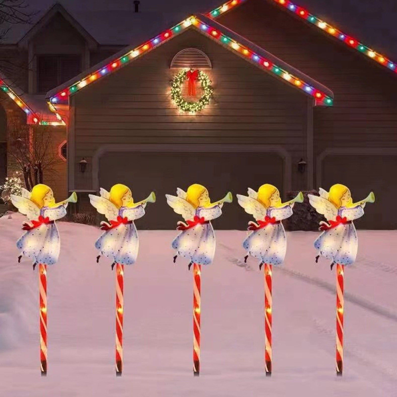 KOYPTL LED Christmas Ground Plug Lights with Eif Shaped,Solar ...