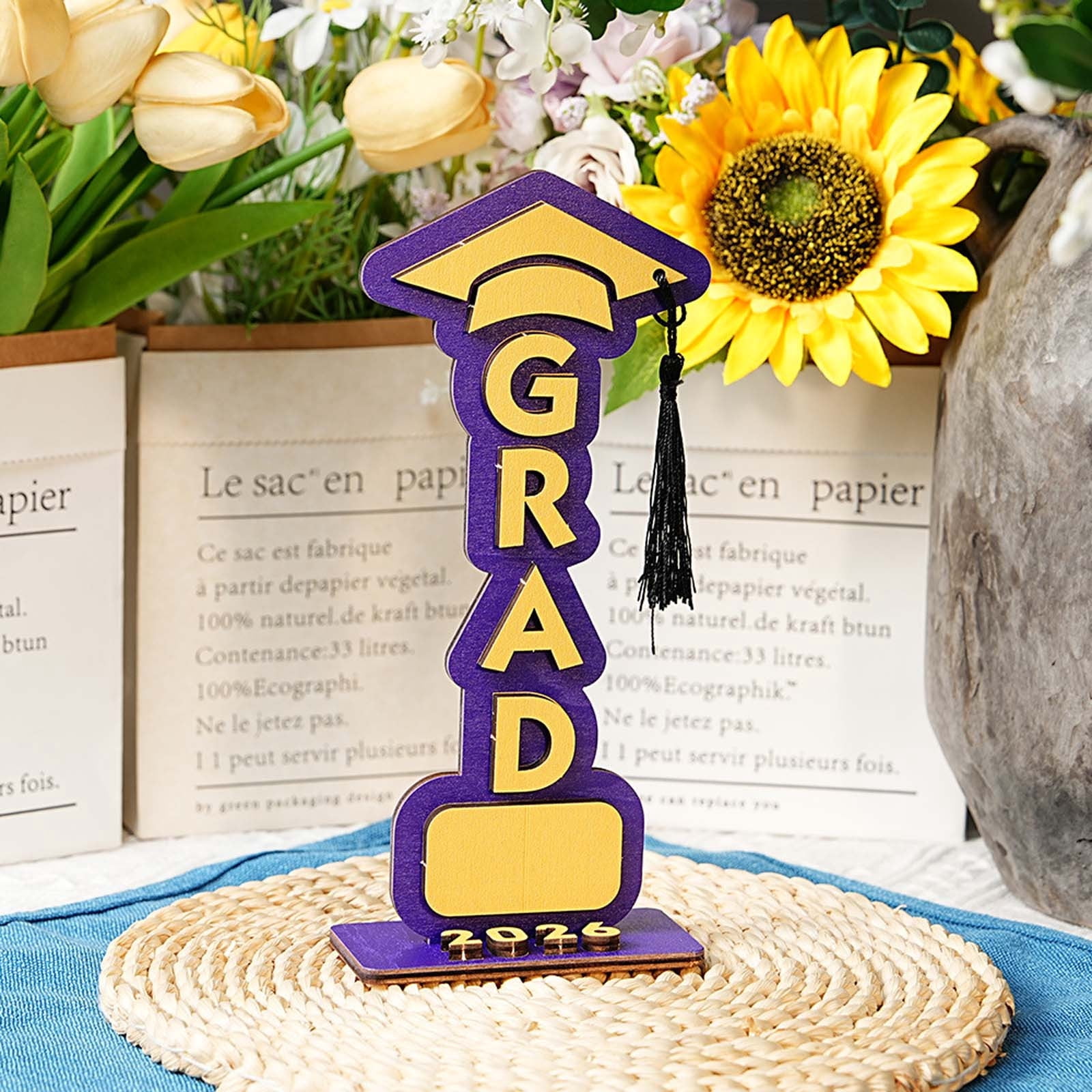 KOYPTL Senior 2026 Graduation Party Decorations Wooden 9 Inch ...