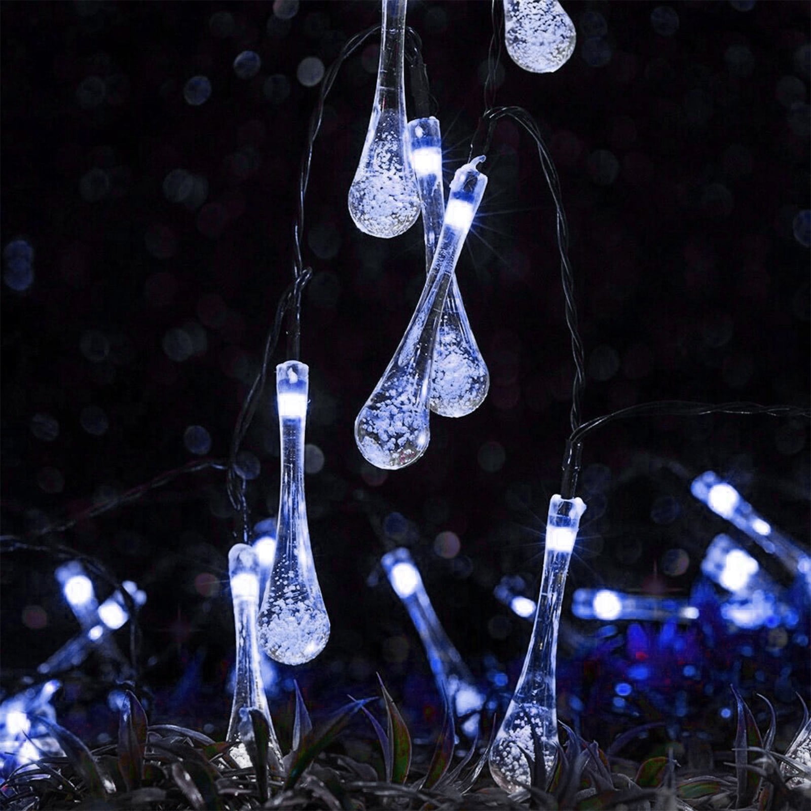 KOYPTL Water Droplet Light String with 20 Led,Solar Waterproof ...