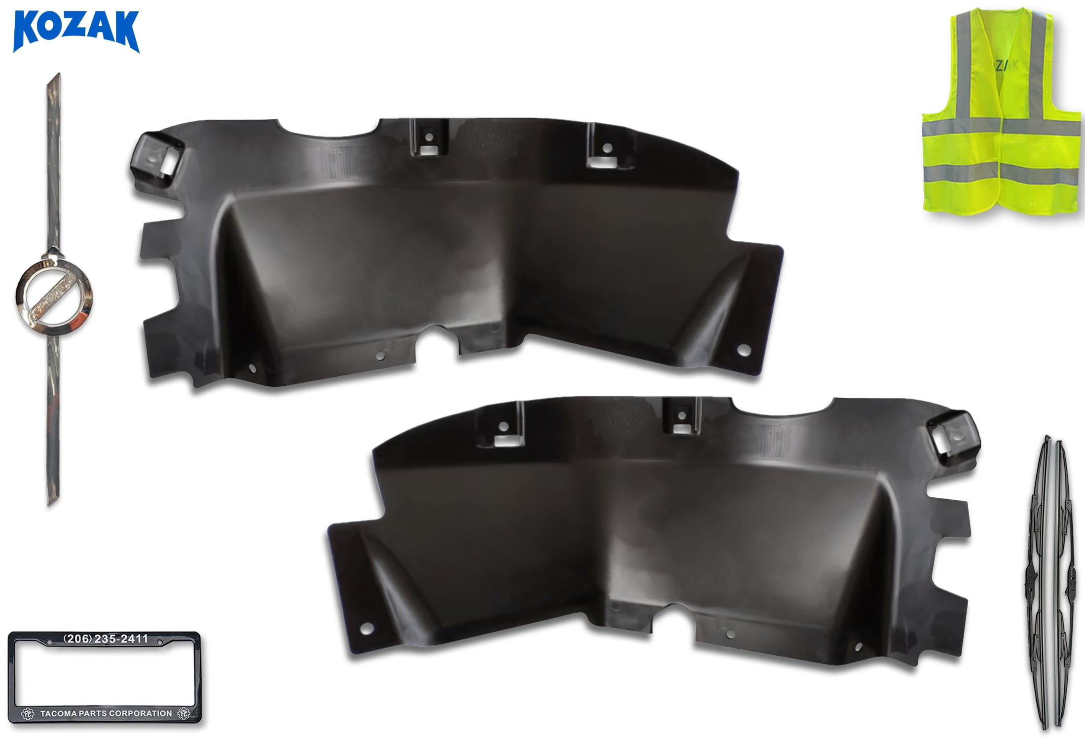 KOZAK Black Plastic Air Deflector Left Driver and Right Passenger Side ...