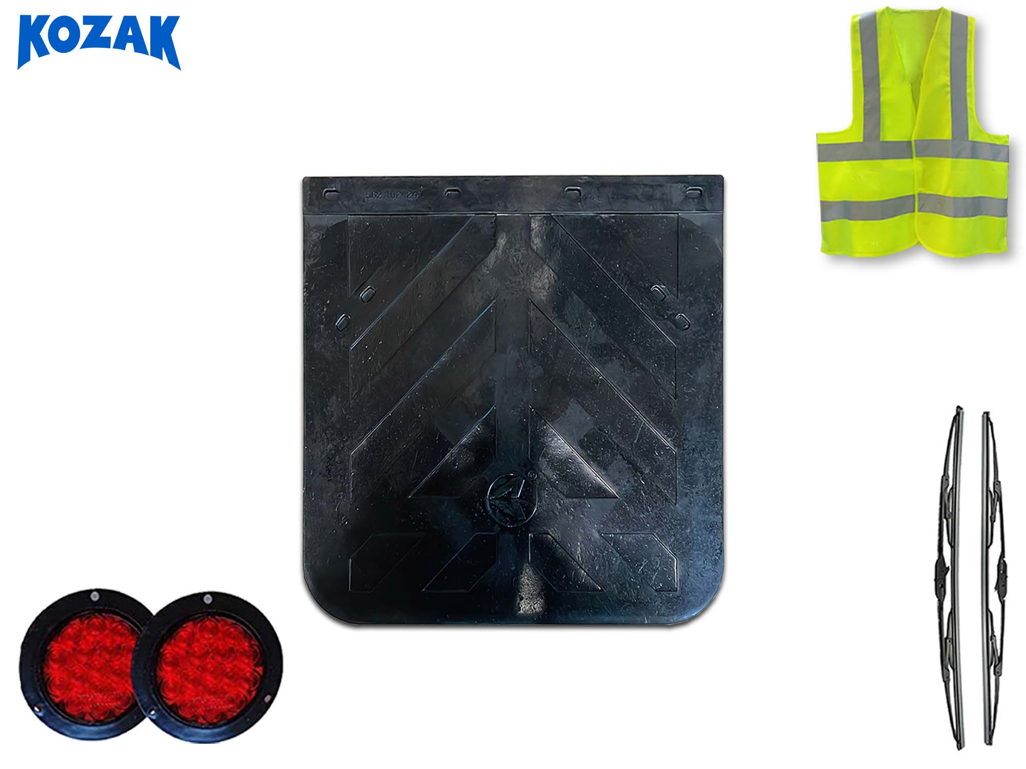 KOZAK Black Rubber Mud Flap Plus 2X 22 inch Windshield Wipers, 2X ...