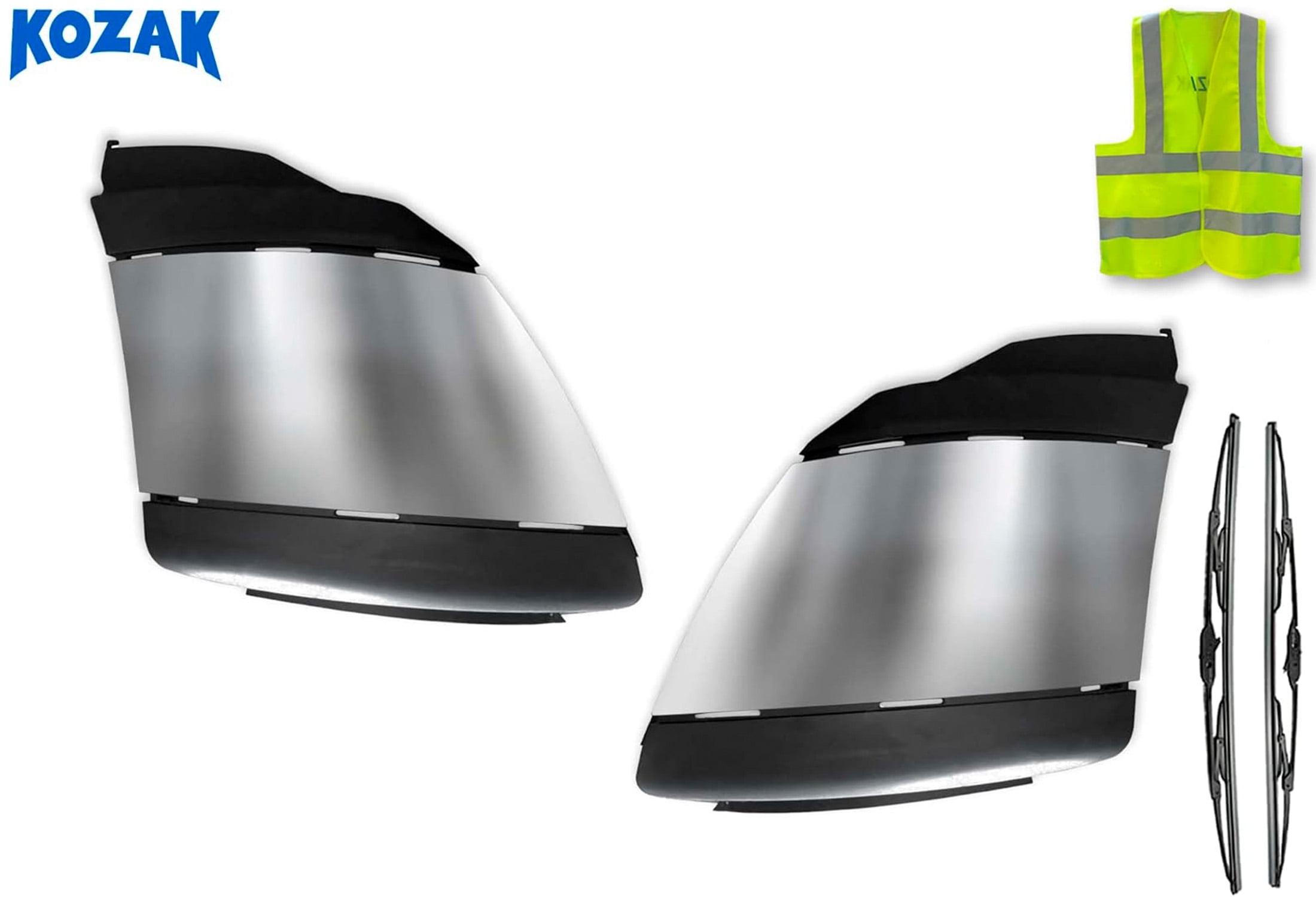 KOZAK Bumper End Corners Extension Plastic w/ Chrome Trim Set ...