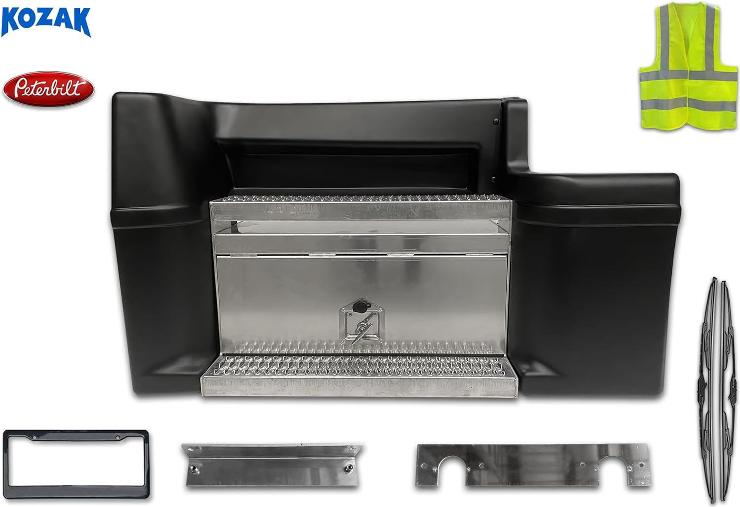 Cab Skirt/Side Fairing and Aluminum Tool Box Step with Brackets Left ...