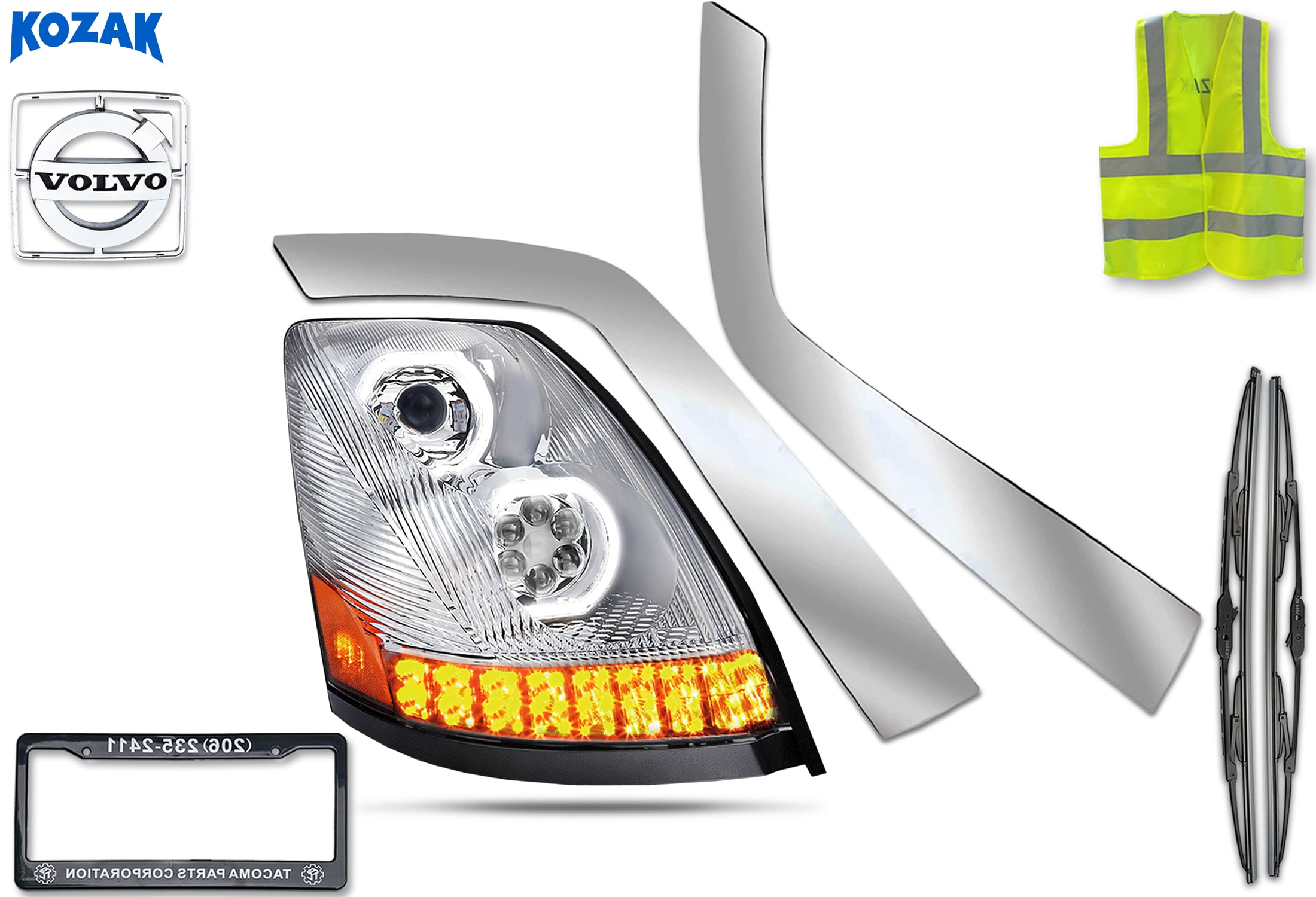 KOZAK Full LED Performance Headlight with Sequential Turn Signals Right ...